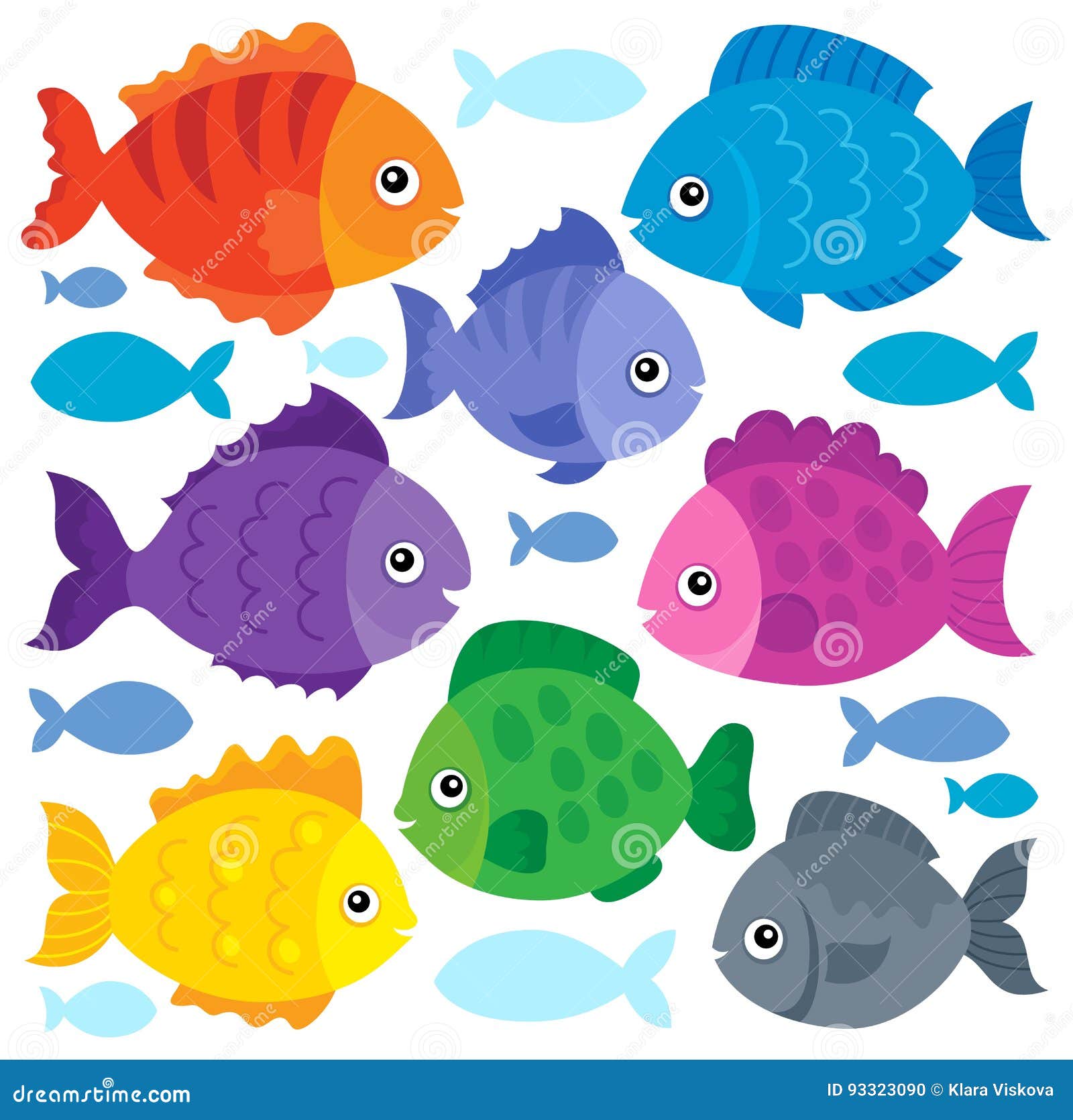Stylized Fishes Theme Set 1 Stock Vector - Illustration of nature ...