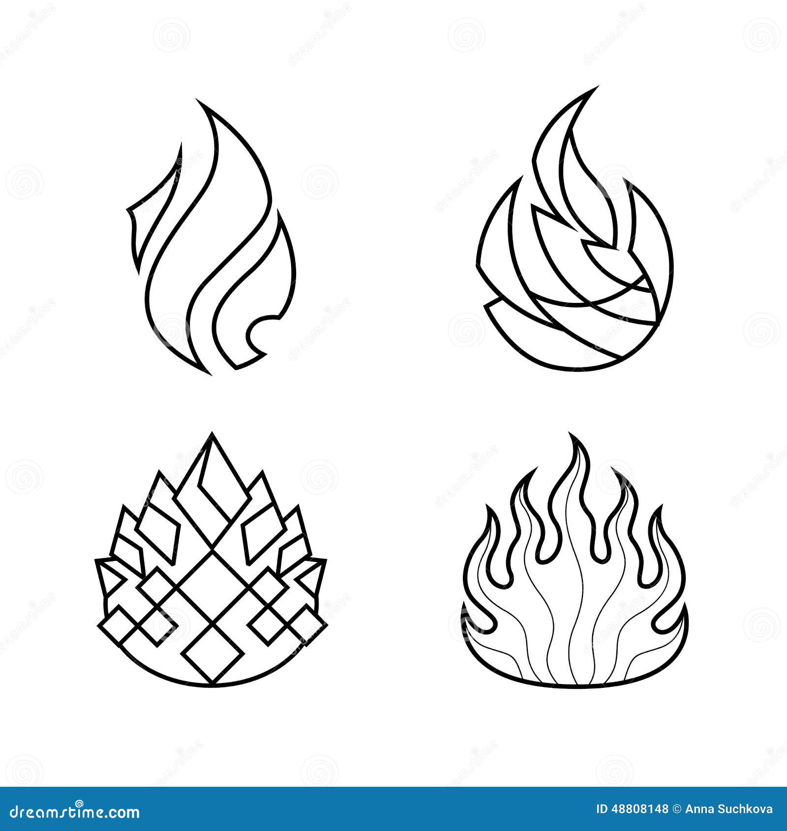 Stylized flame stock vector. Illustration of logo, bright - 48808148