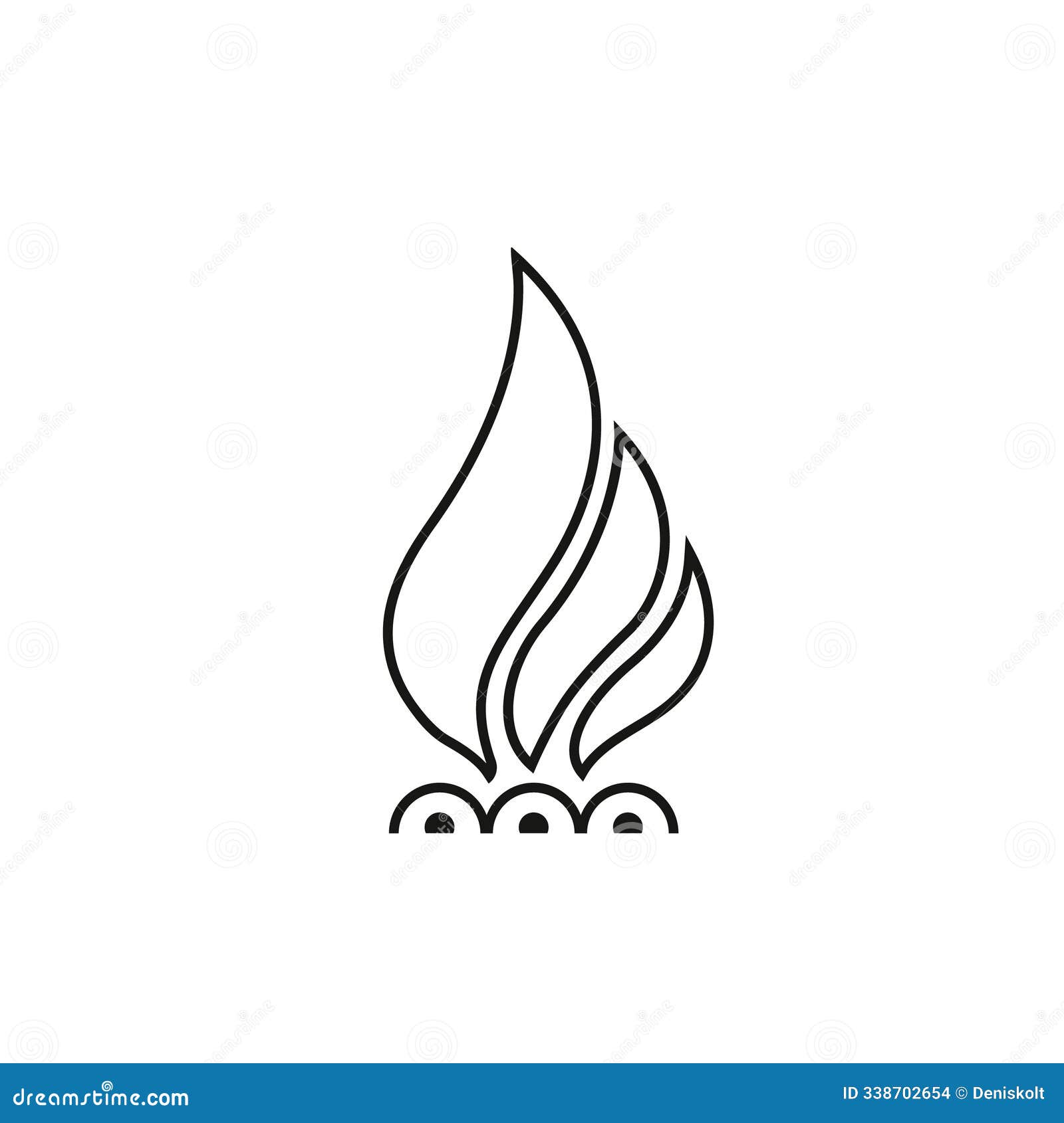 Stylized Flame Symbol with Simple Geometric Shape Stock Vector ...