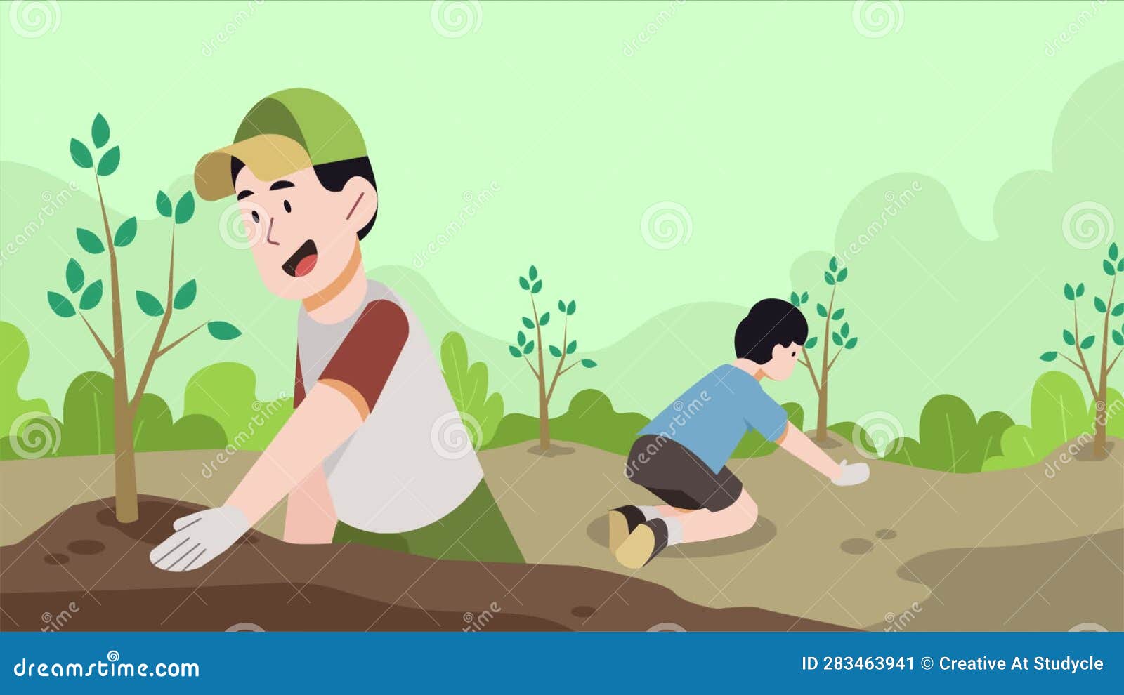 Reforestation for Climate Action Animation Stock Video - Video of green ...