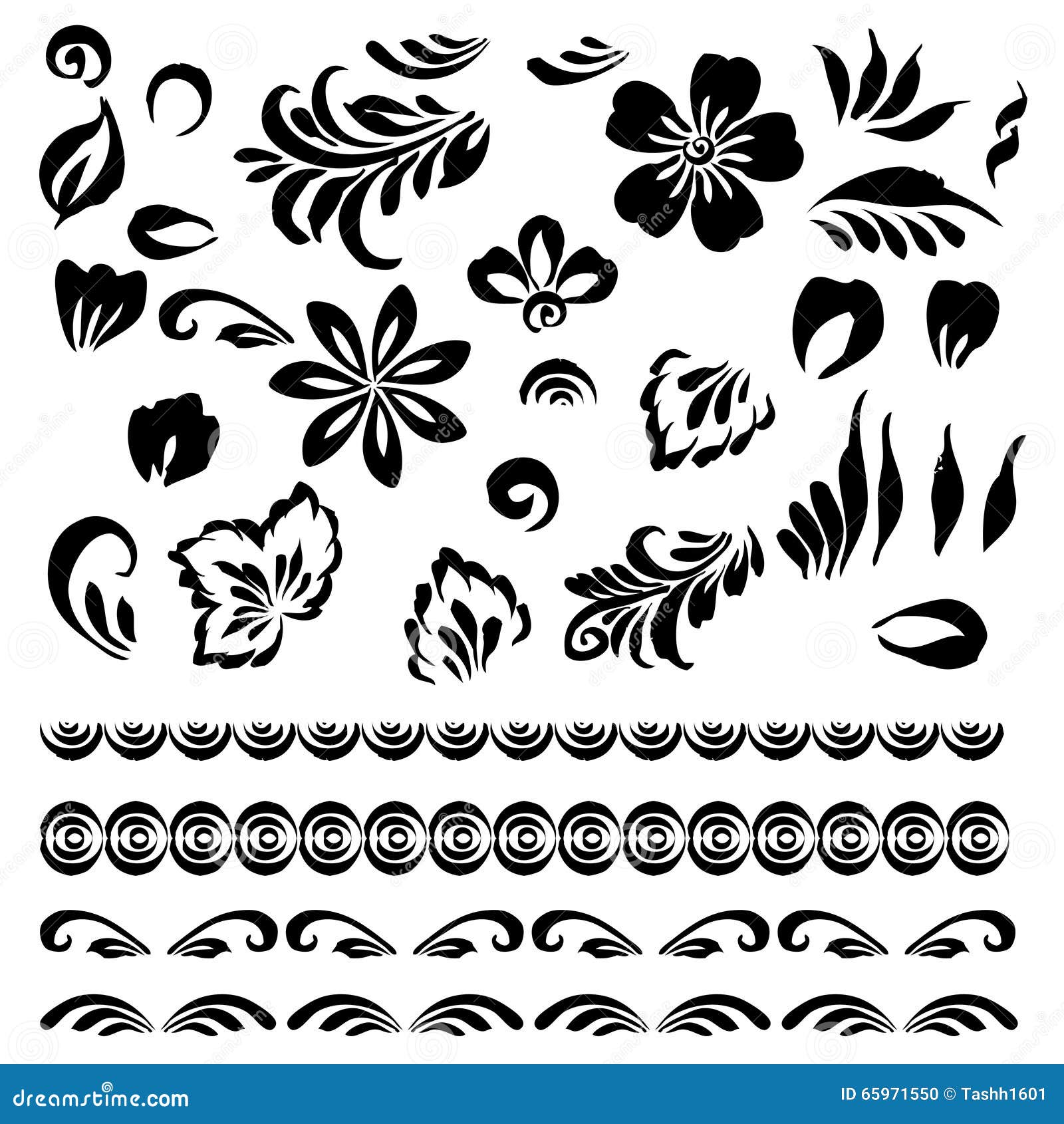 Stylized floral ornament stock vector. Illustration of plant - 65971550