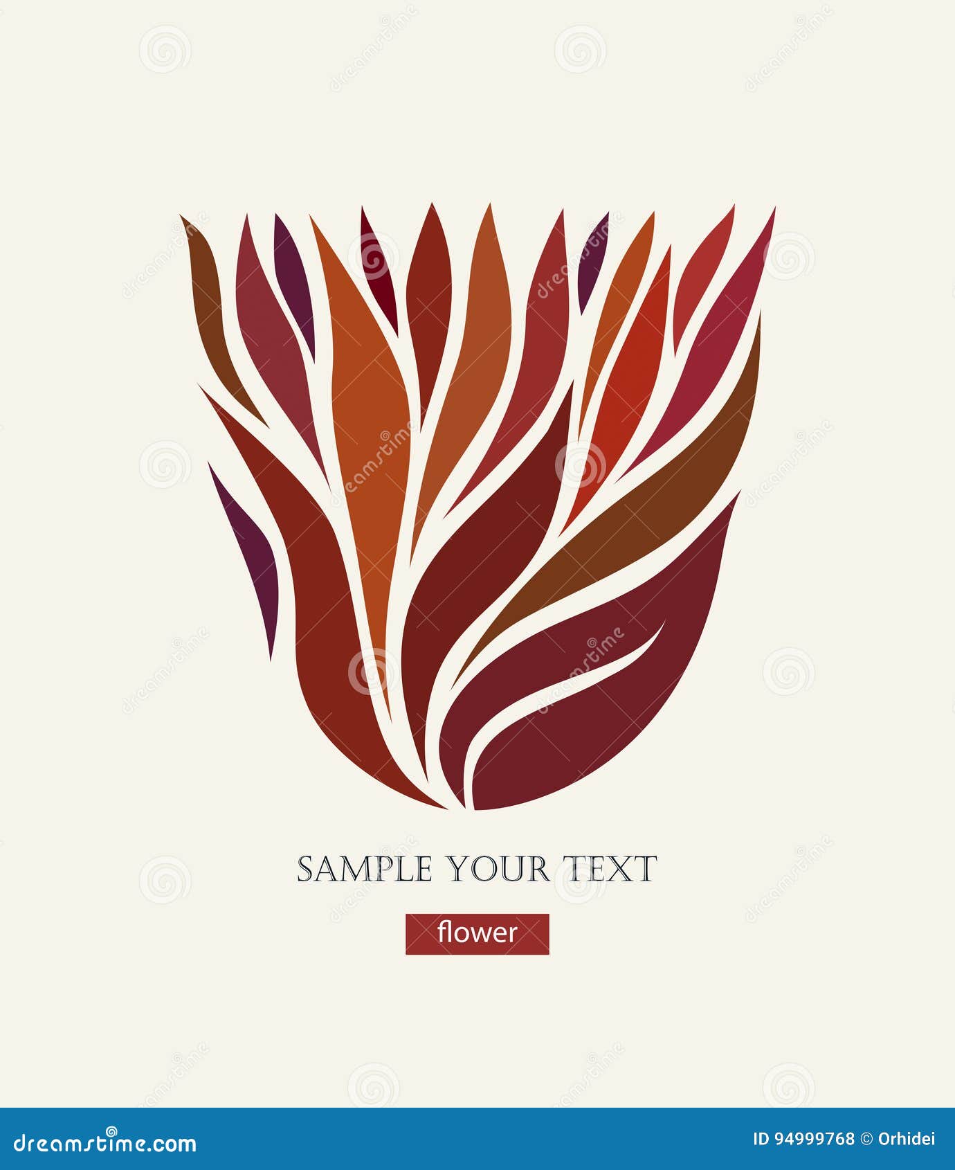 Stylized Floral Petals Logotype. Decorative Element Stock Vector ...