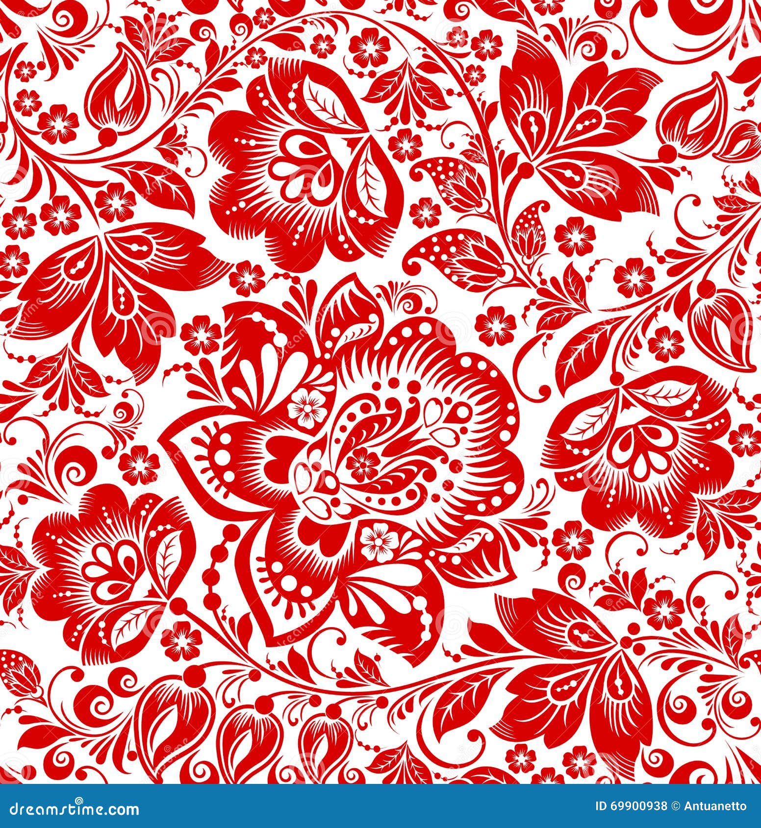 Stylized Floral Seamless Pattern Stock Vector - Illustration of ...