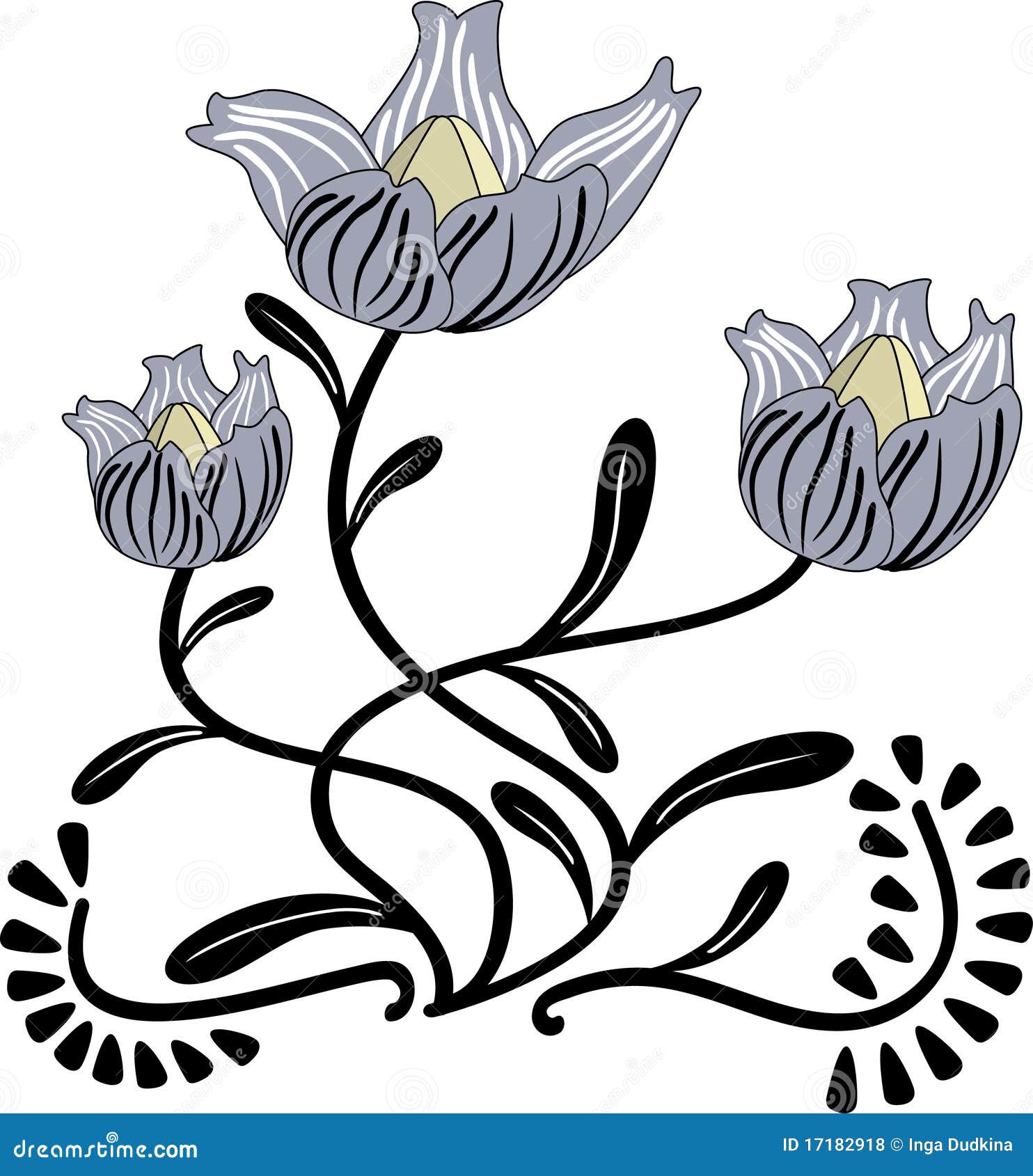 Stylized flower stock vector. Illustration of silhouette - 17182918