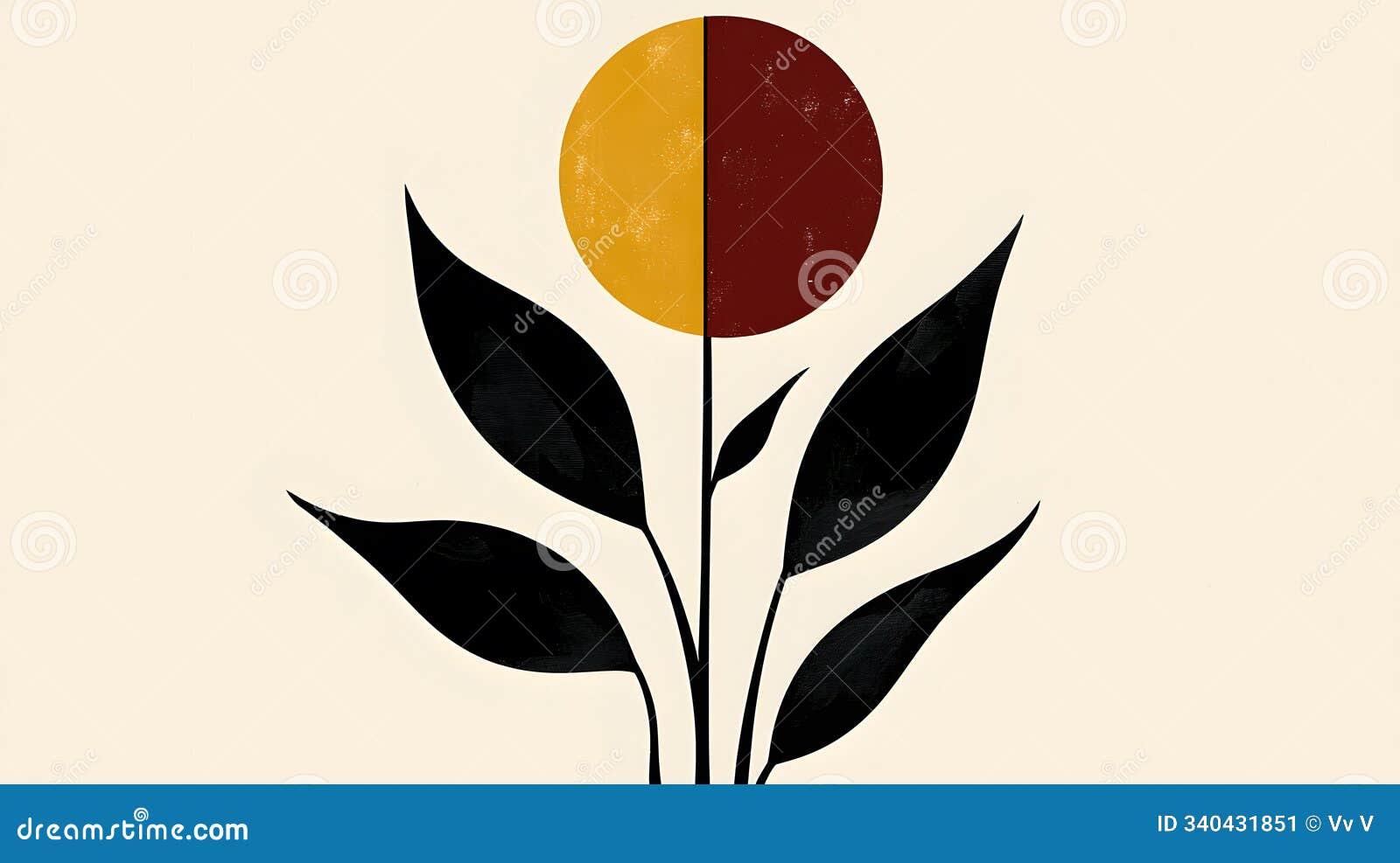 Stylized Flower Design with Bold Colors Stock Image - Image of ...