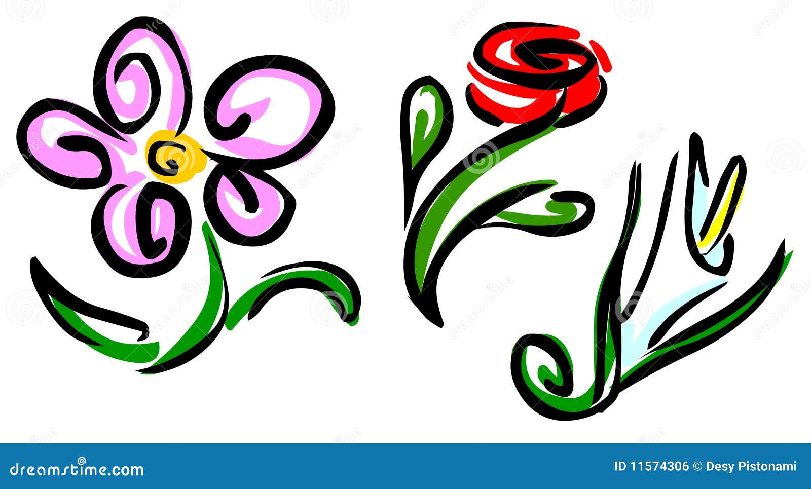 Stylized Flowers Vector Illustration | CartoonDealer.com #11657356
