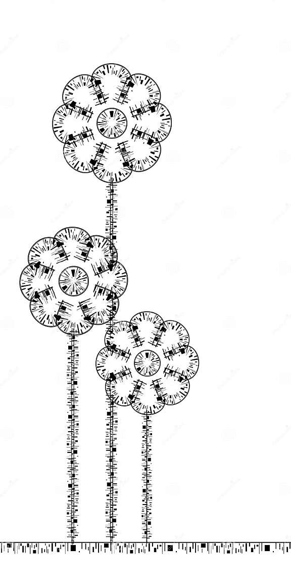 Stylized flowers stock vector. Illustration of rank, floral - 11657356