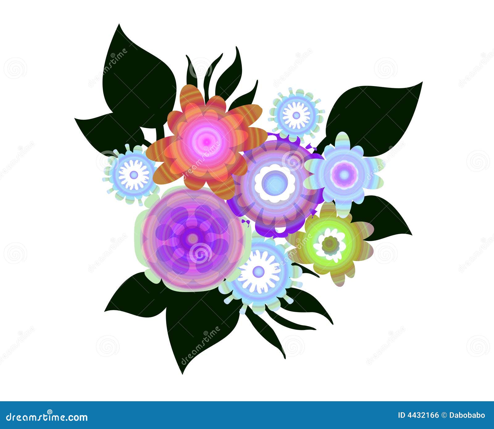 Stylized flowers stock illustration. Illustration of simple - 4432166