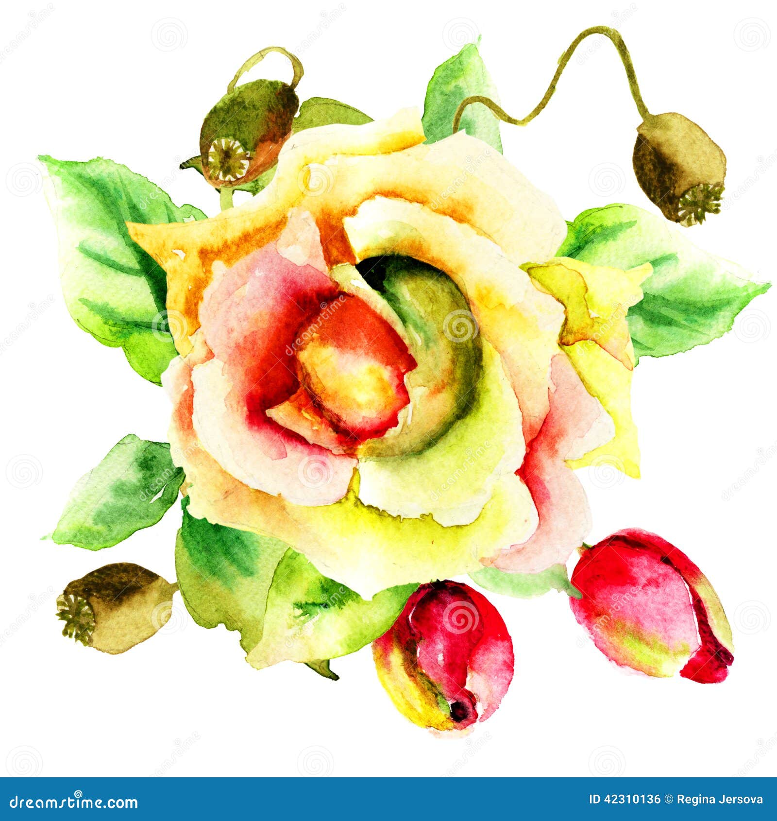 Stylized flowers stock illustration. Illustration of nature - 42310136