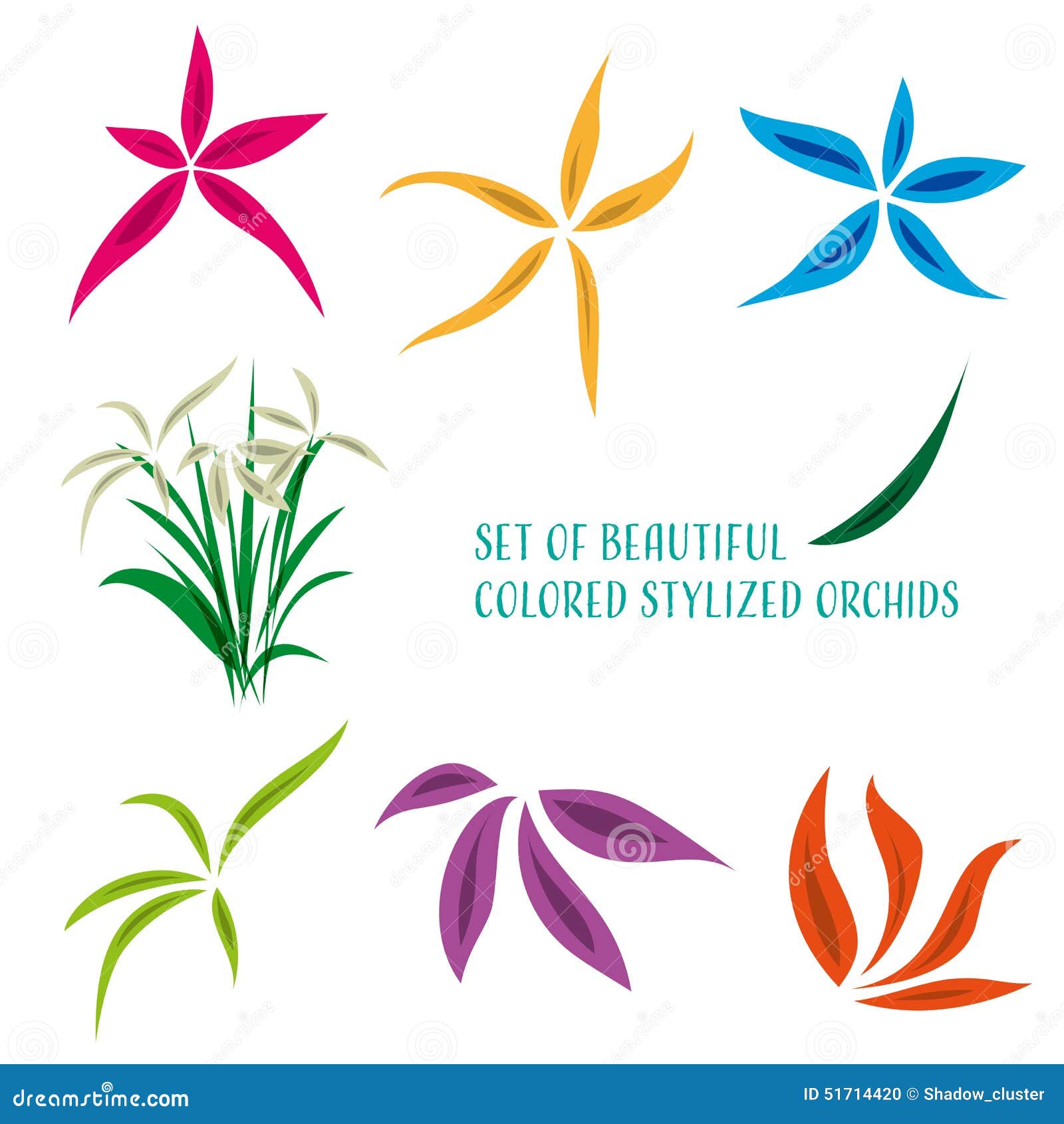 Stylized flowers stock vector. Illustration of design - 51714420