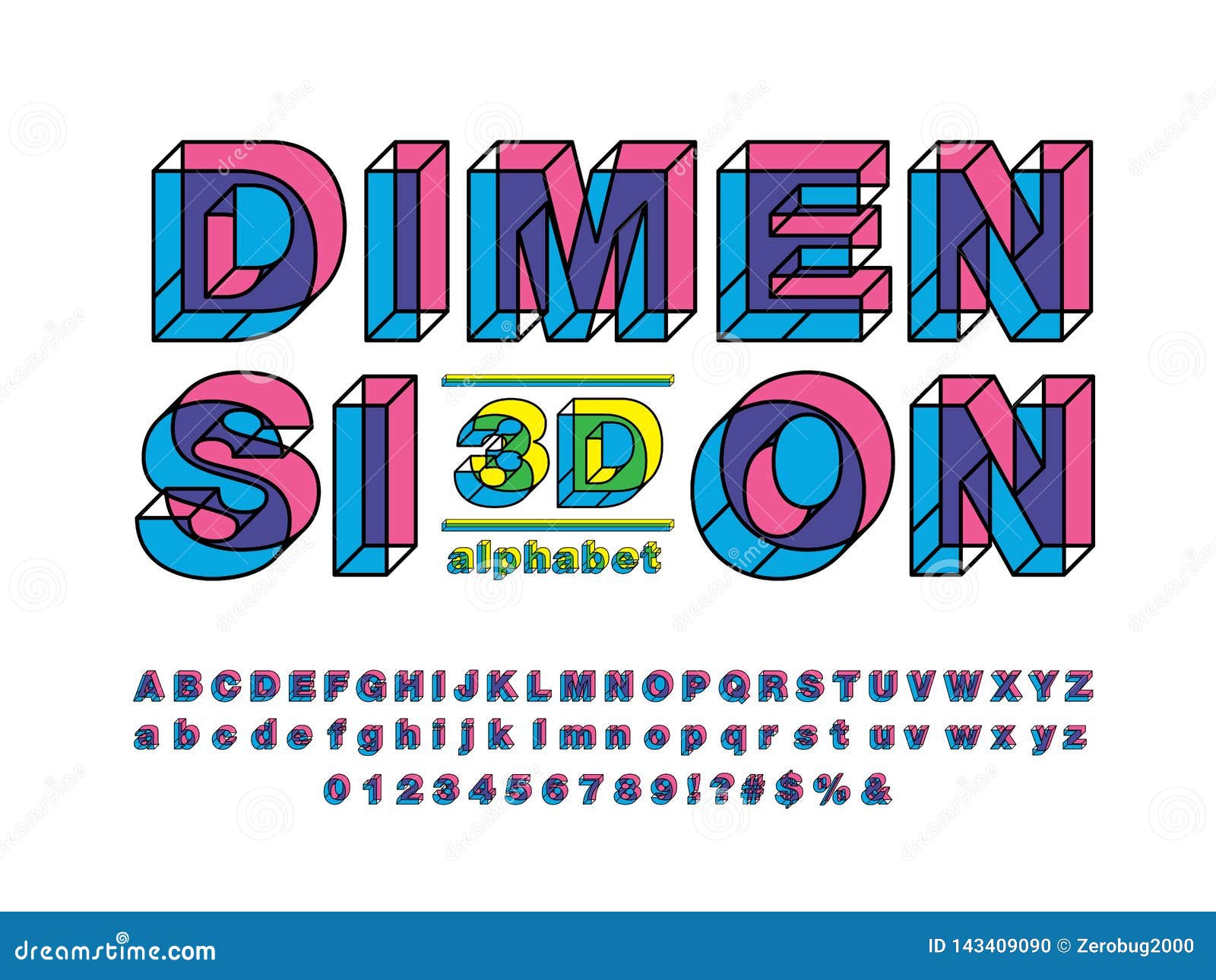 Stylized font stock vector. Illustration of multicolored - 143409090