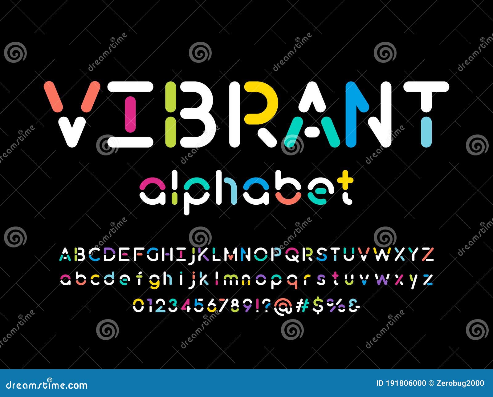 Stylized font stock vector. Illustration of font, letter - 191806000