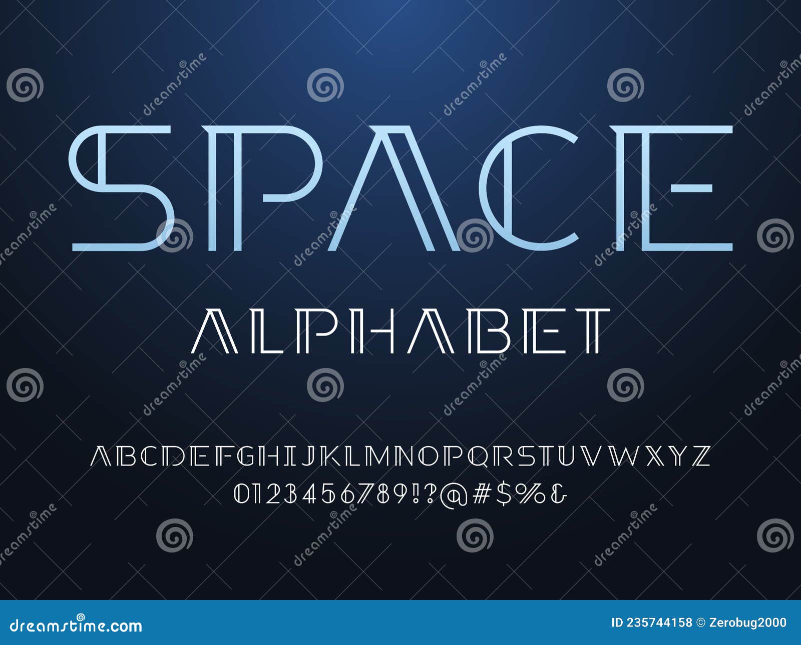 Stylized font stock vector. Illustration of typeset - 235744158