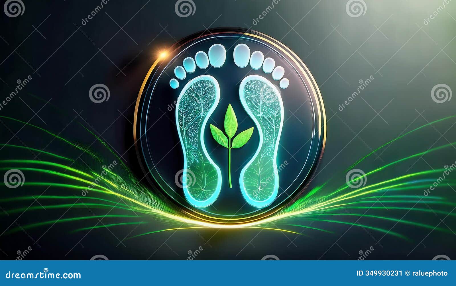 Stylized Footprint with a Plant Inside, Symbolizing Environmental ...
