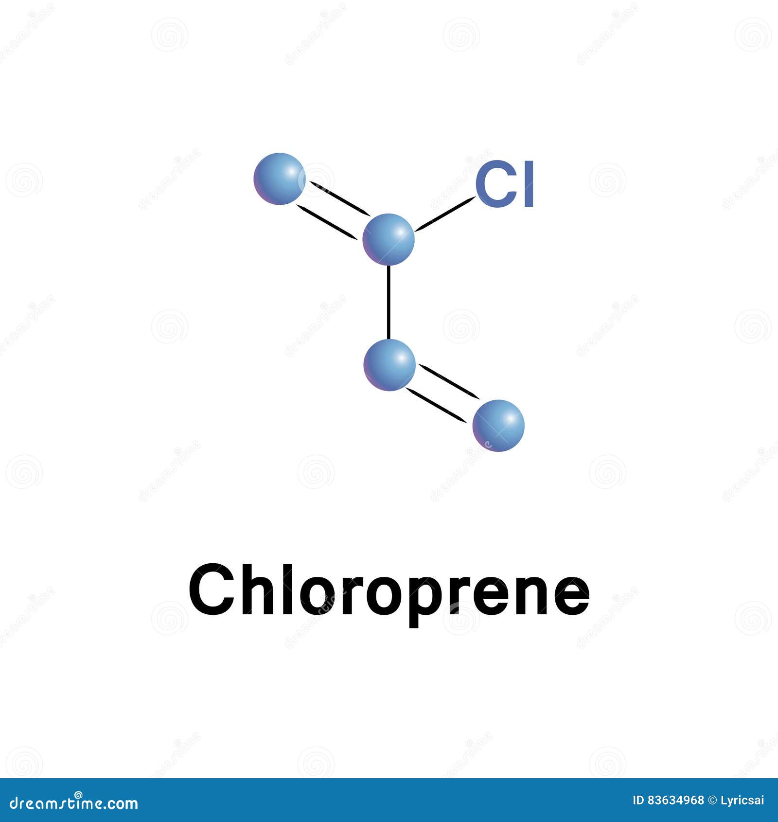 Stylized Formula of Chloroprene Stock Vector - Illustration of formula ...