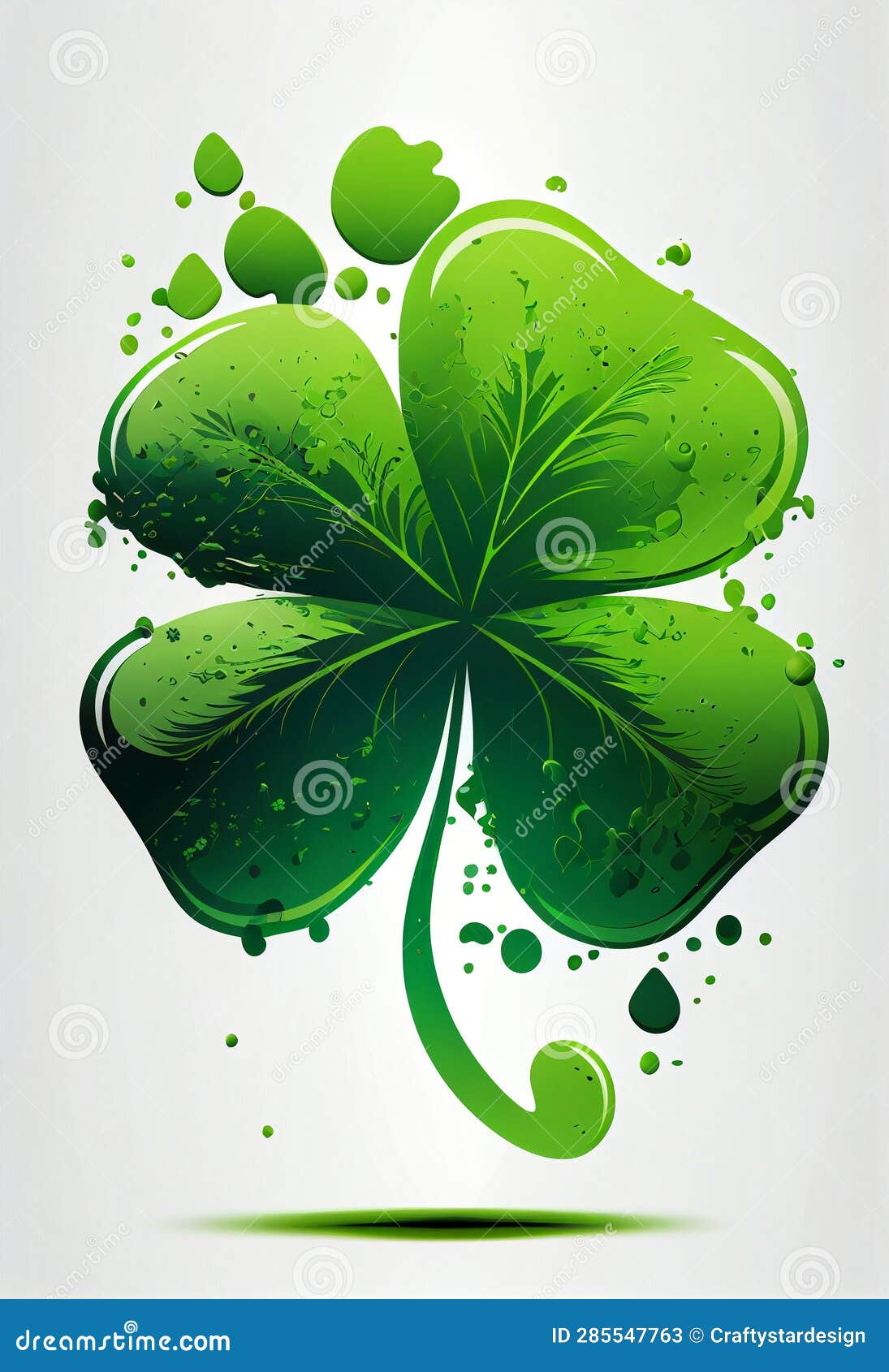 Stylized Four Leaf Clover Isolated on White Background Generative AI ...