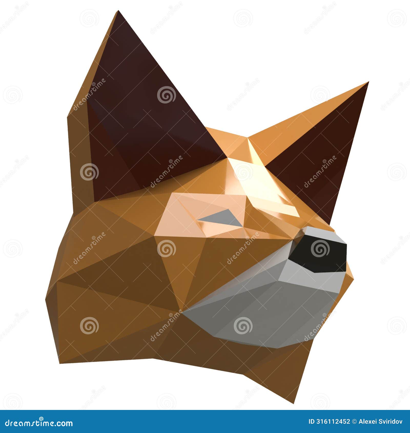 Stylized fox head stock illustration. Illustration of predator - 316112452