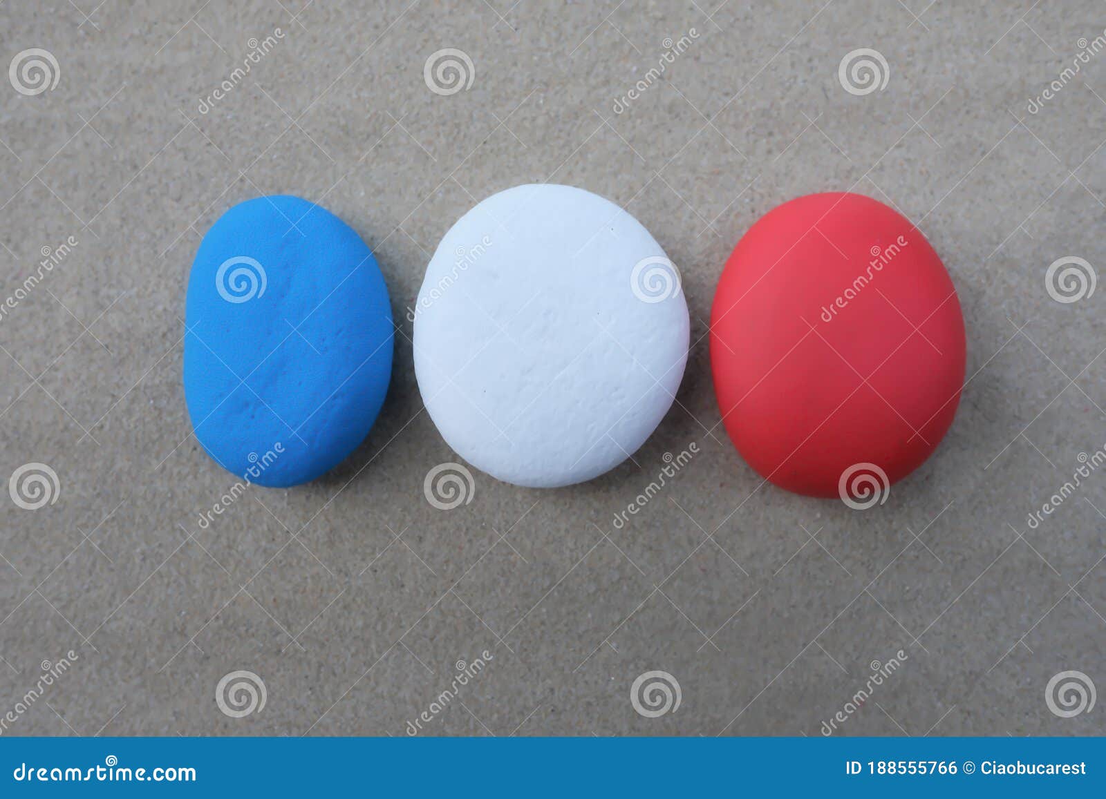 Stylized French Flag Composed with Colored Pebbles on the Beach Stock ...