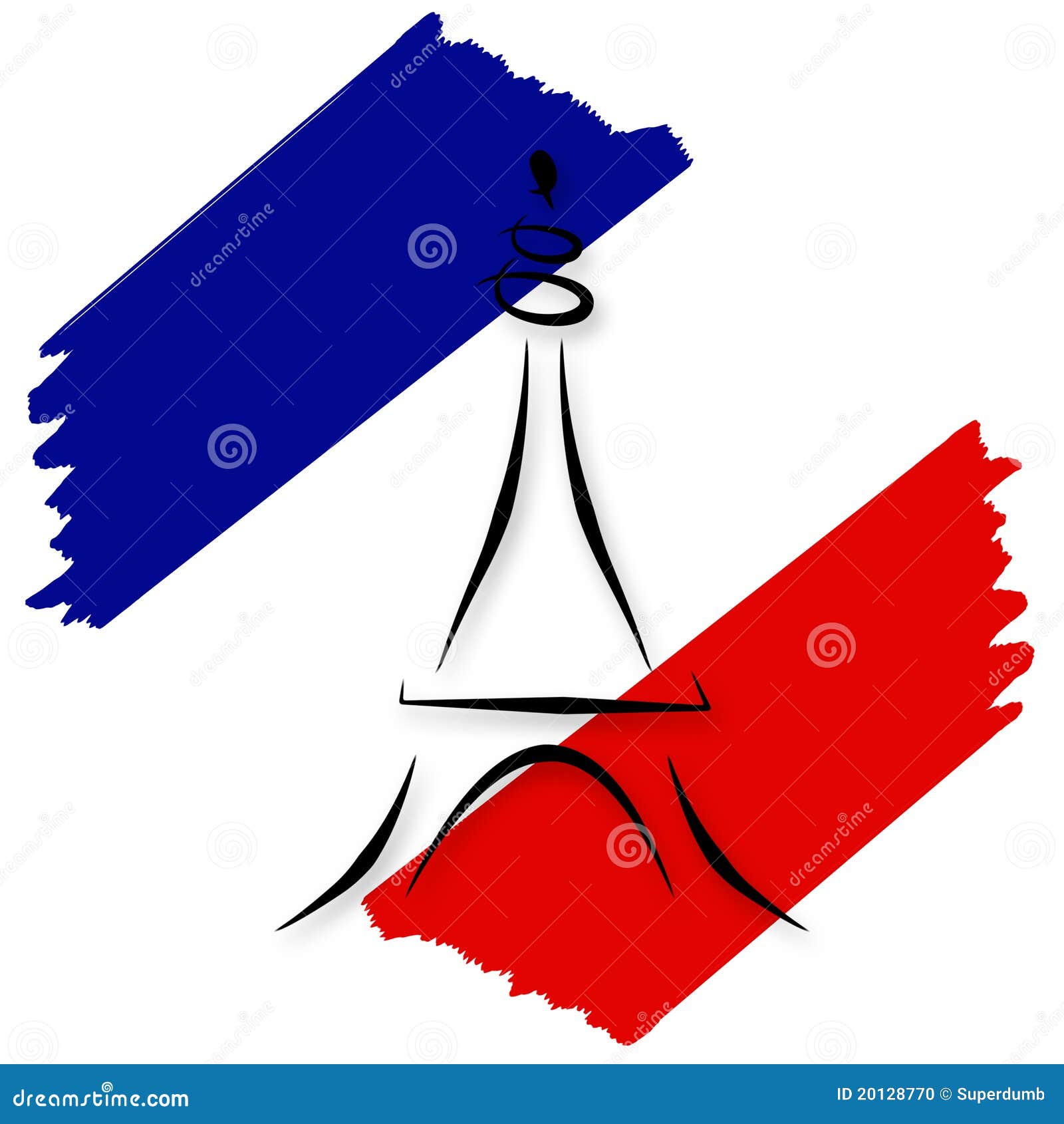 Stylized French Flag and Eiffel Tower Stock Illustration - Illustration ...