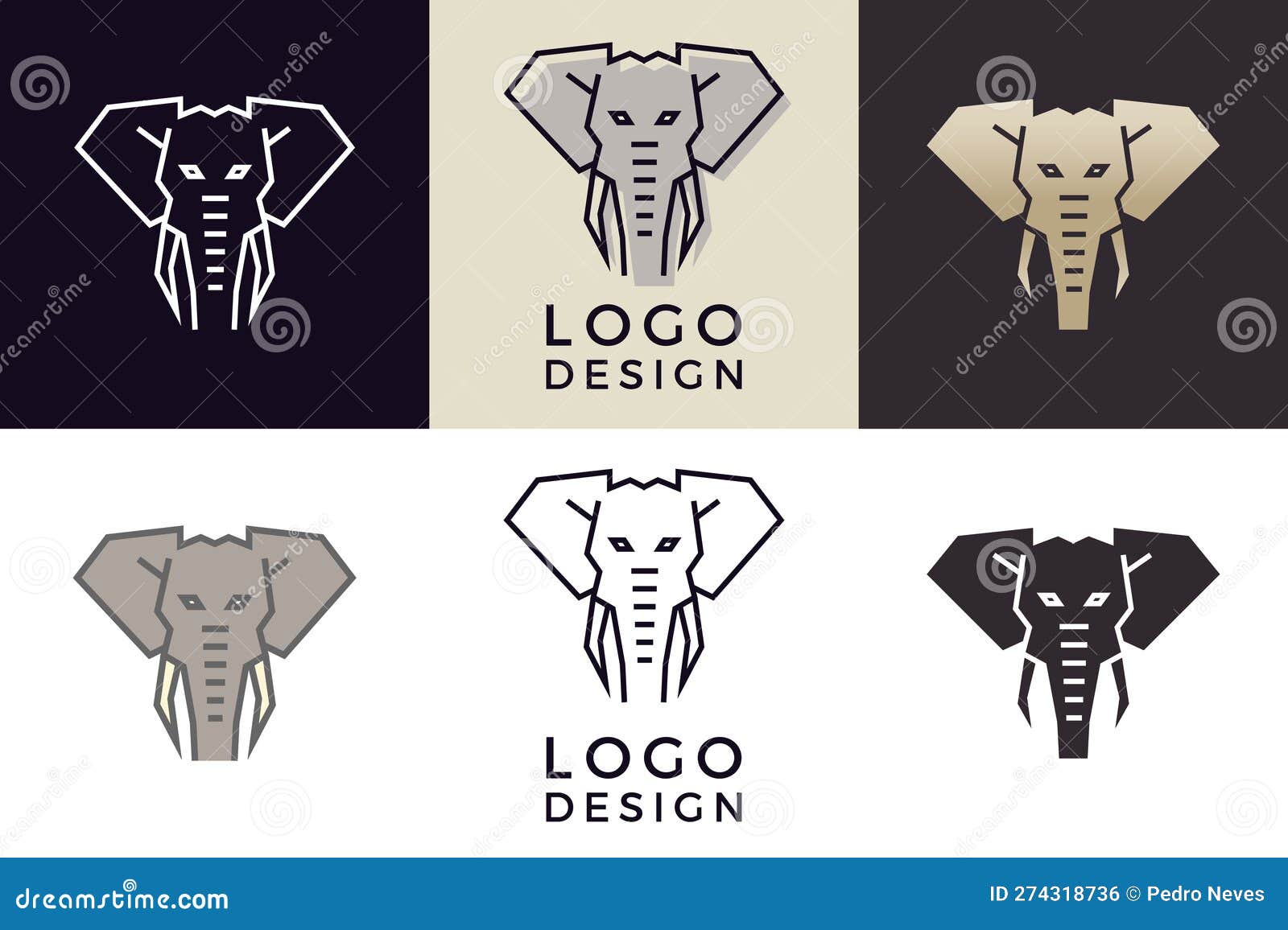Geometric Elephant Family Illustration In Polygonal Style. Low Poly ...