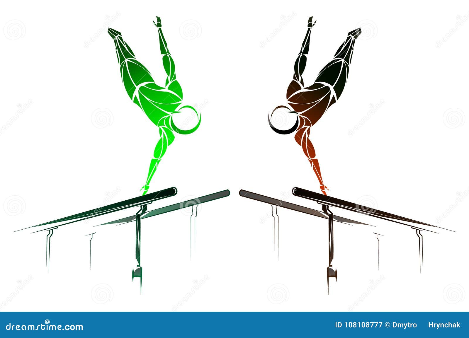 Gymnastic Parallel Bar Sport Vector Illustration. Horizontal Bar ...