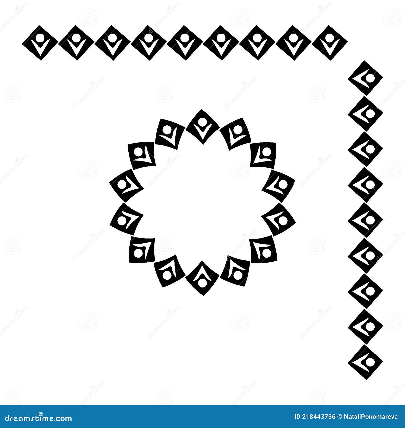 Stylized Geometric Pattern on a Square Background. Shape Stock Vector ...