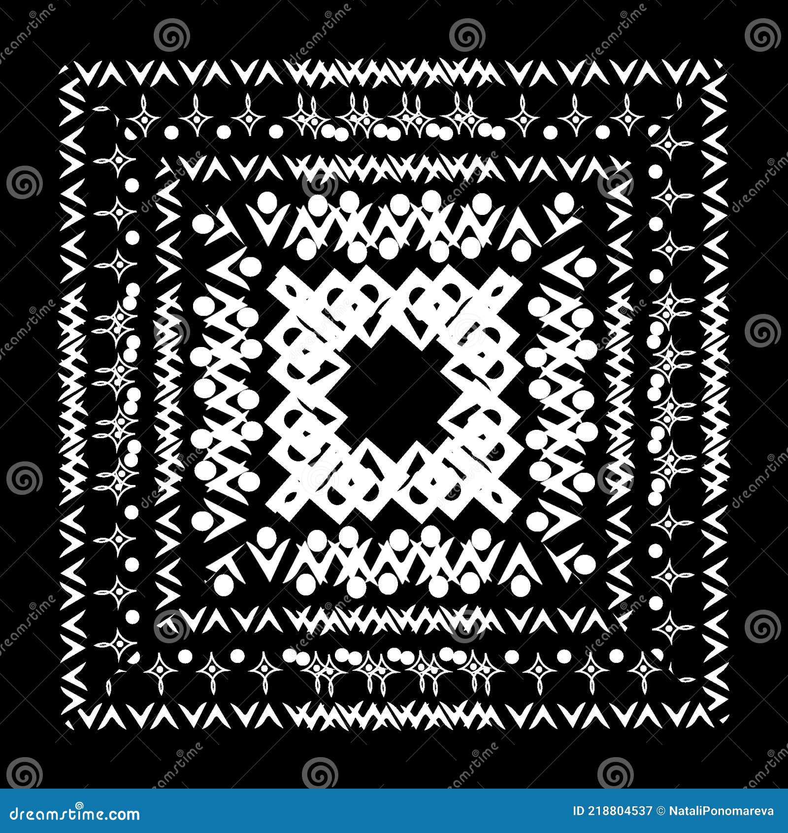 Stylized Geometric Pattern on a Square Background. Shape Stock Vector ...