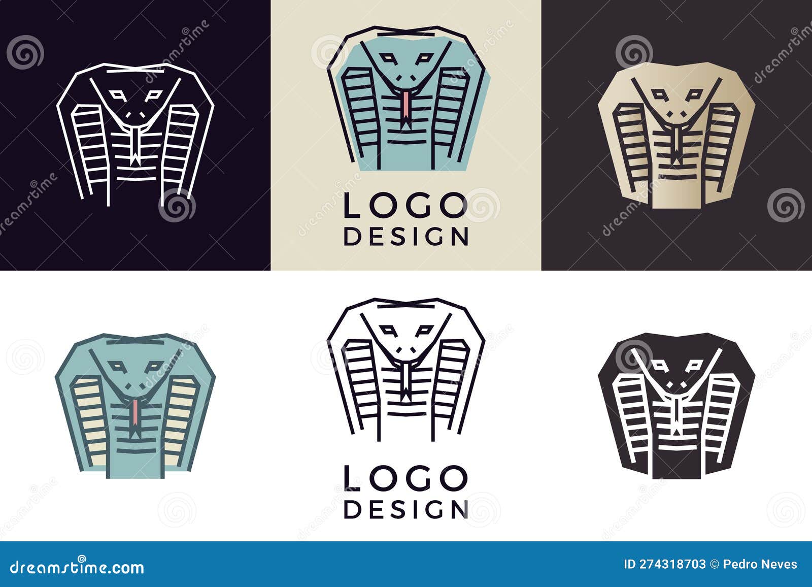 Stylized Geometric Serpent Head Illustration. Vector Icon Tribal Cobra ...