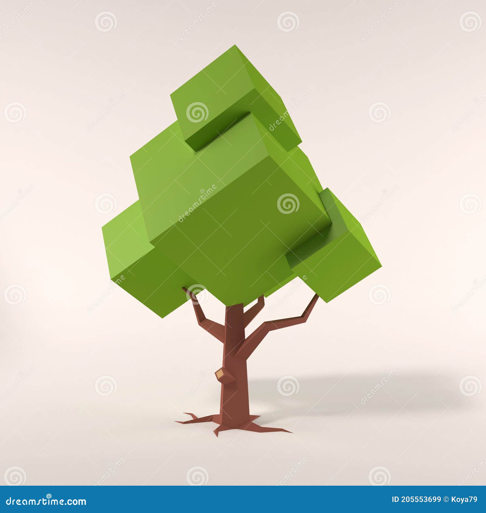 Stylized Geometric Tree 3d Illustration Stock Illustration ...