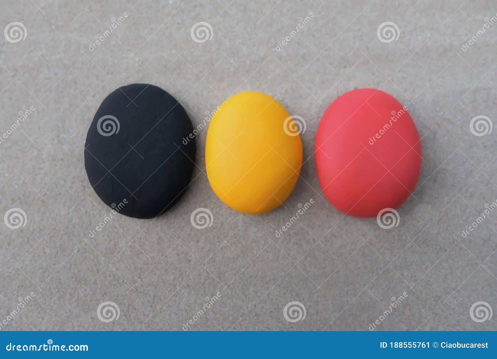 Stylized German Flag Composed with Colored Pebbles on the Beach Stock ...
