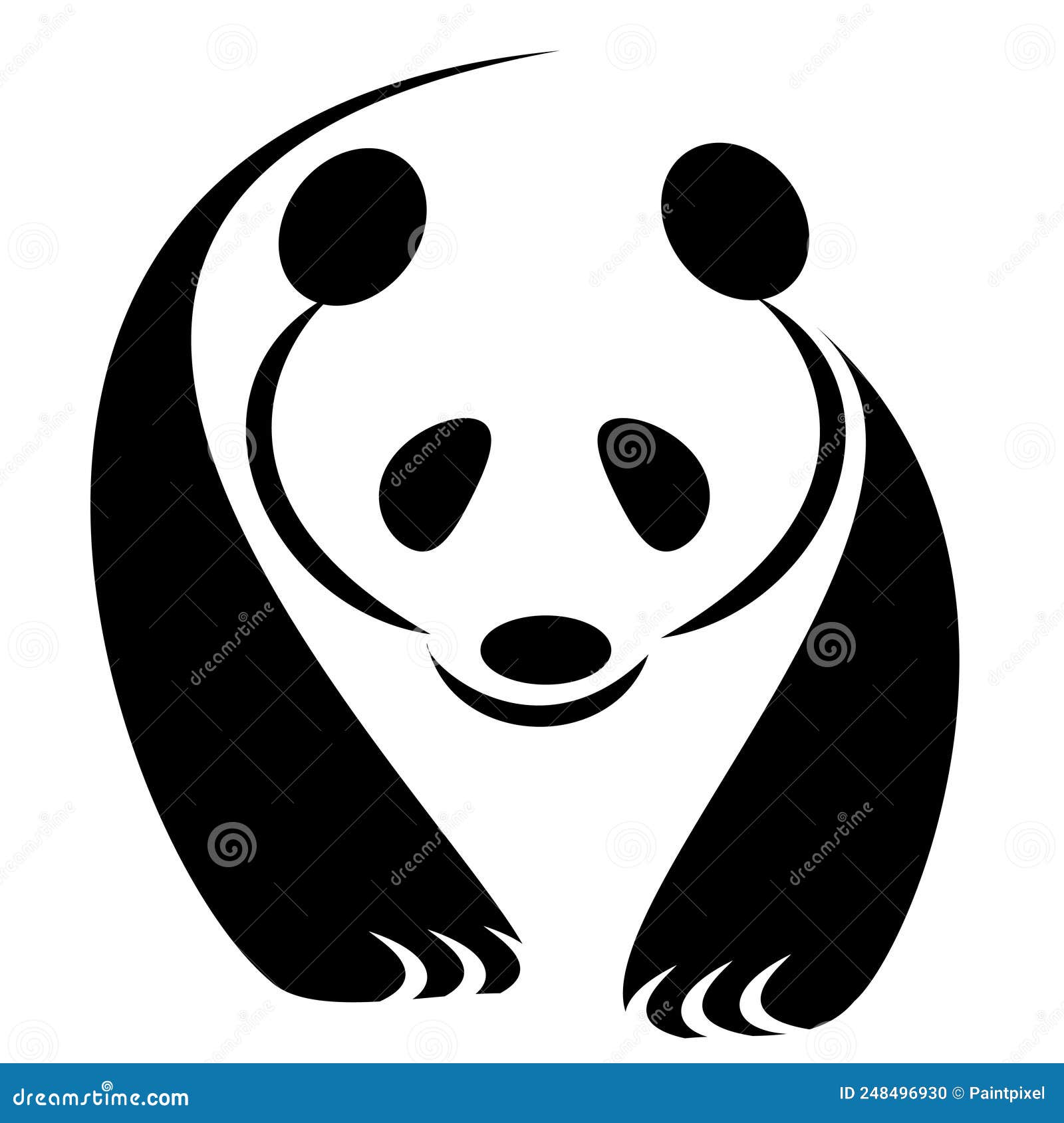 Stylized Giant Panda Simple Shape Illustration Stock Vector ...