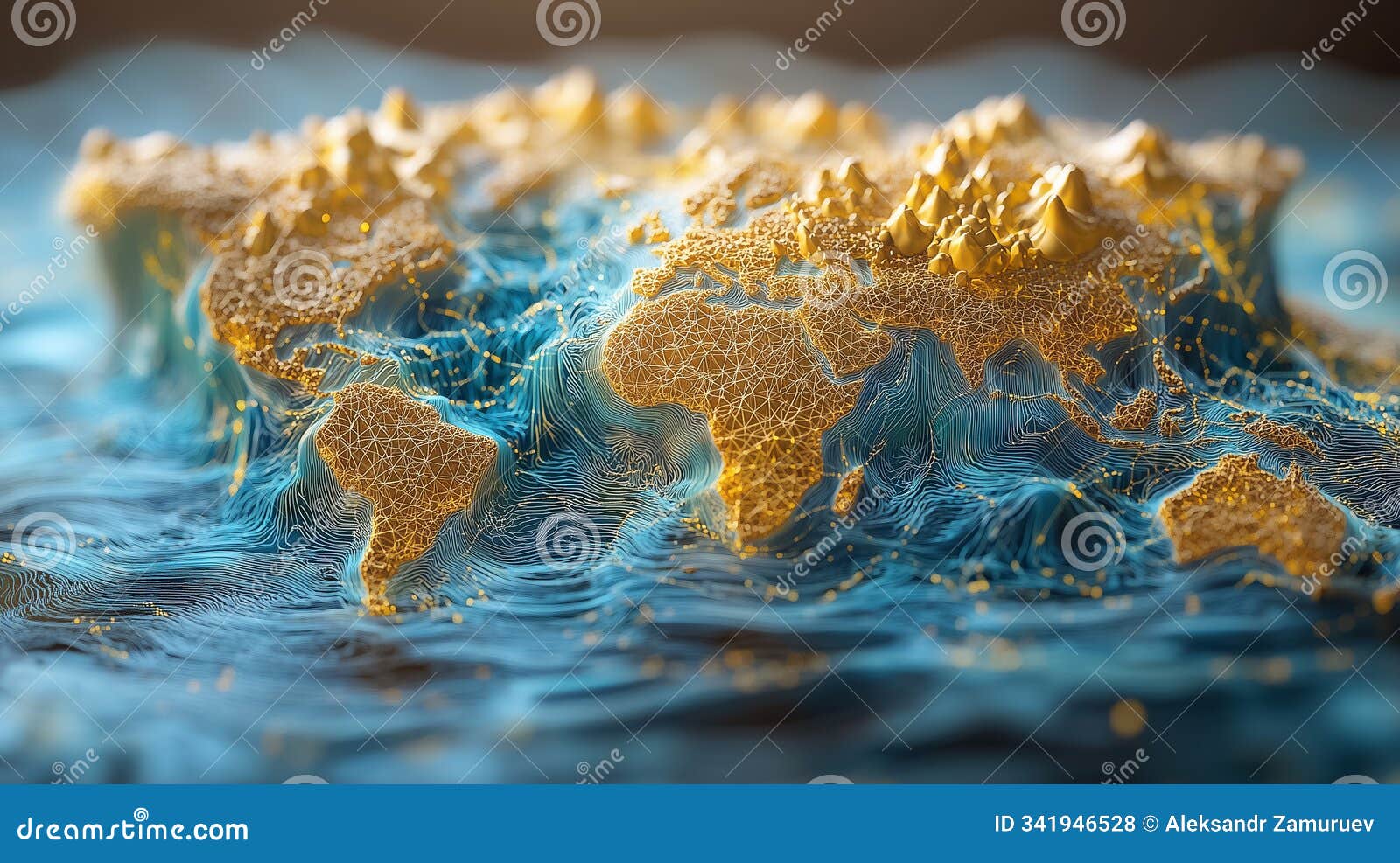 A Stylized Global Map Shows AI Network Nodes Connecting Various ...