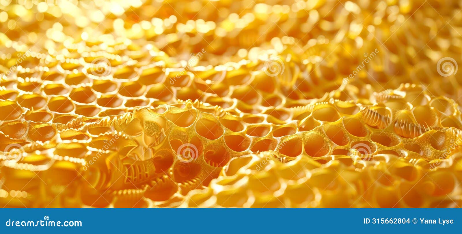 Stylized Gold Honeycomb Pattern with Honey. Hexagonal Beeswax Structure ...