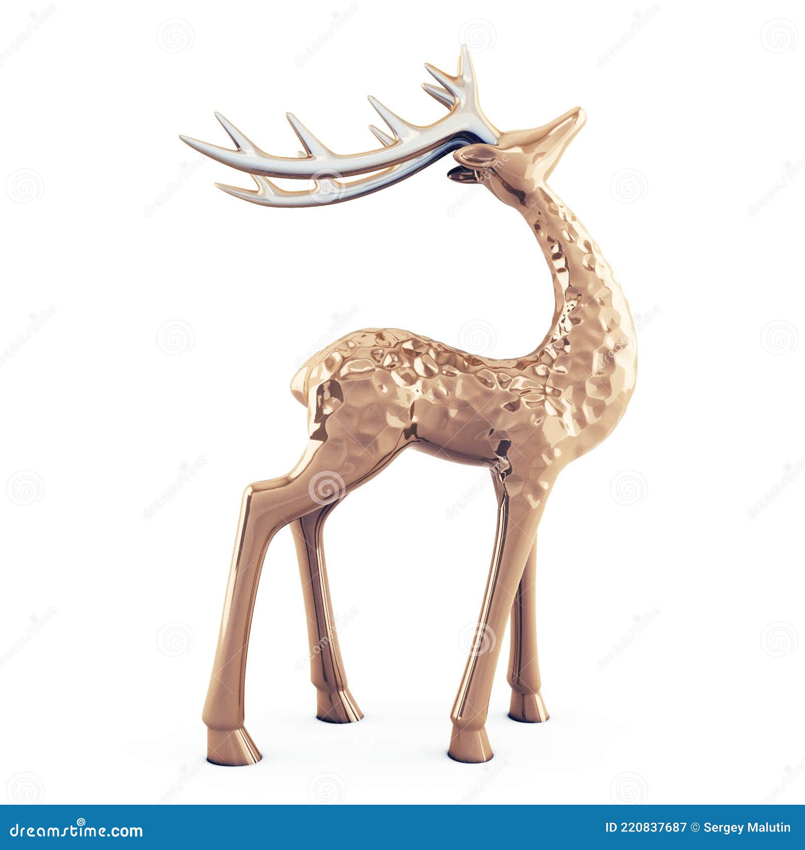 Stylized Golden Deer. stock illustration. Illustration of proud - 220837687