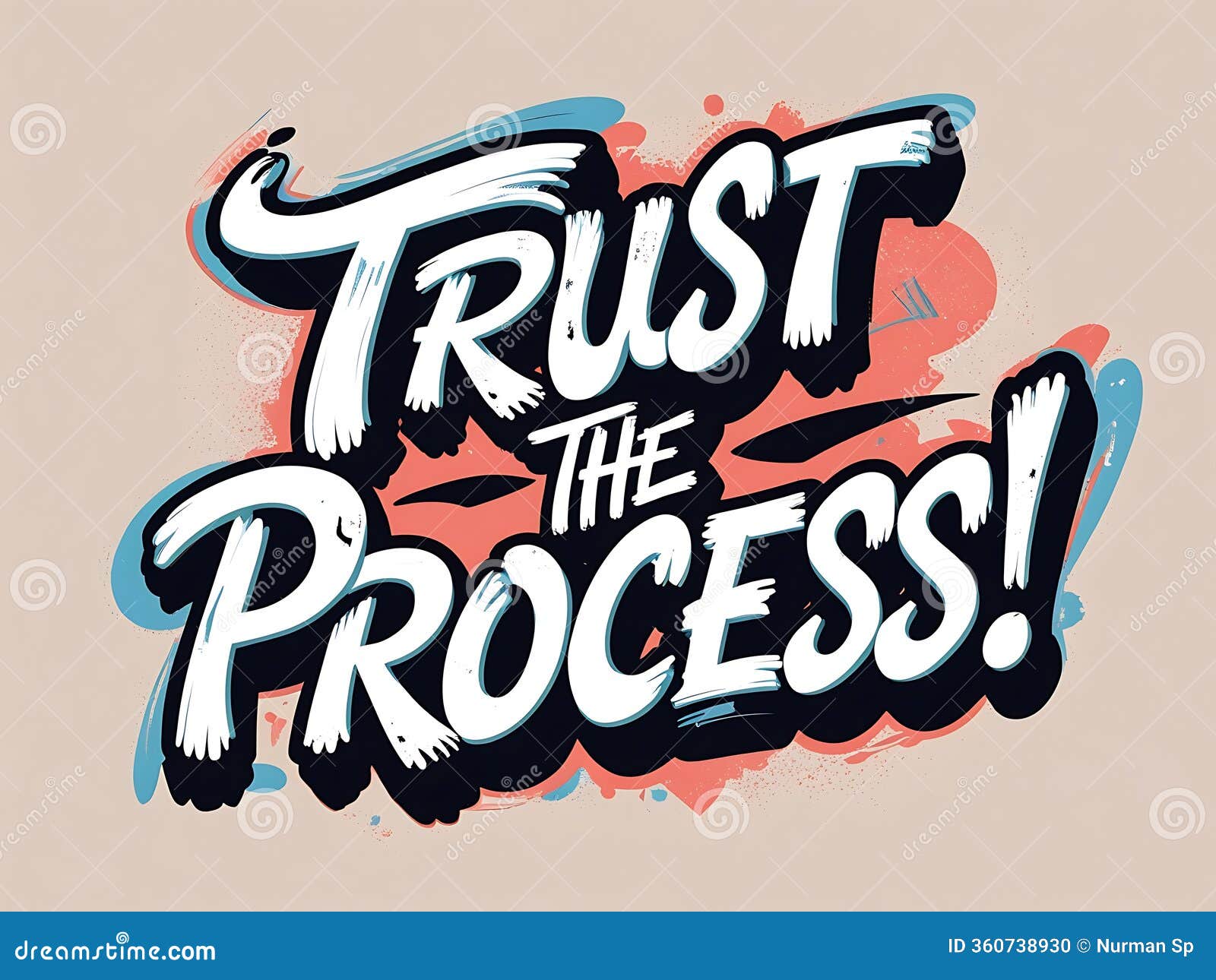 Trust The Process Hand Lettering. Motivational Poster. Vector ...
