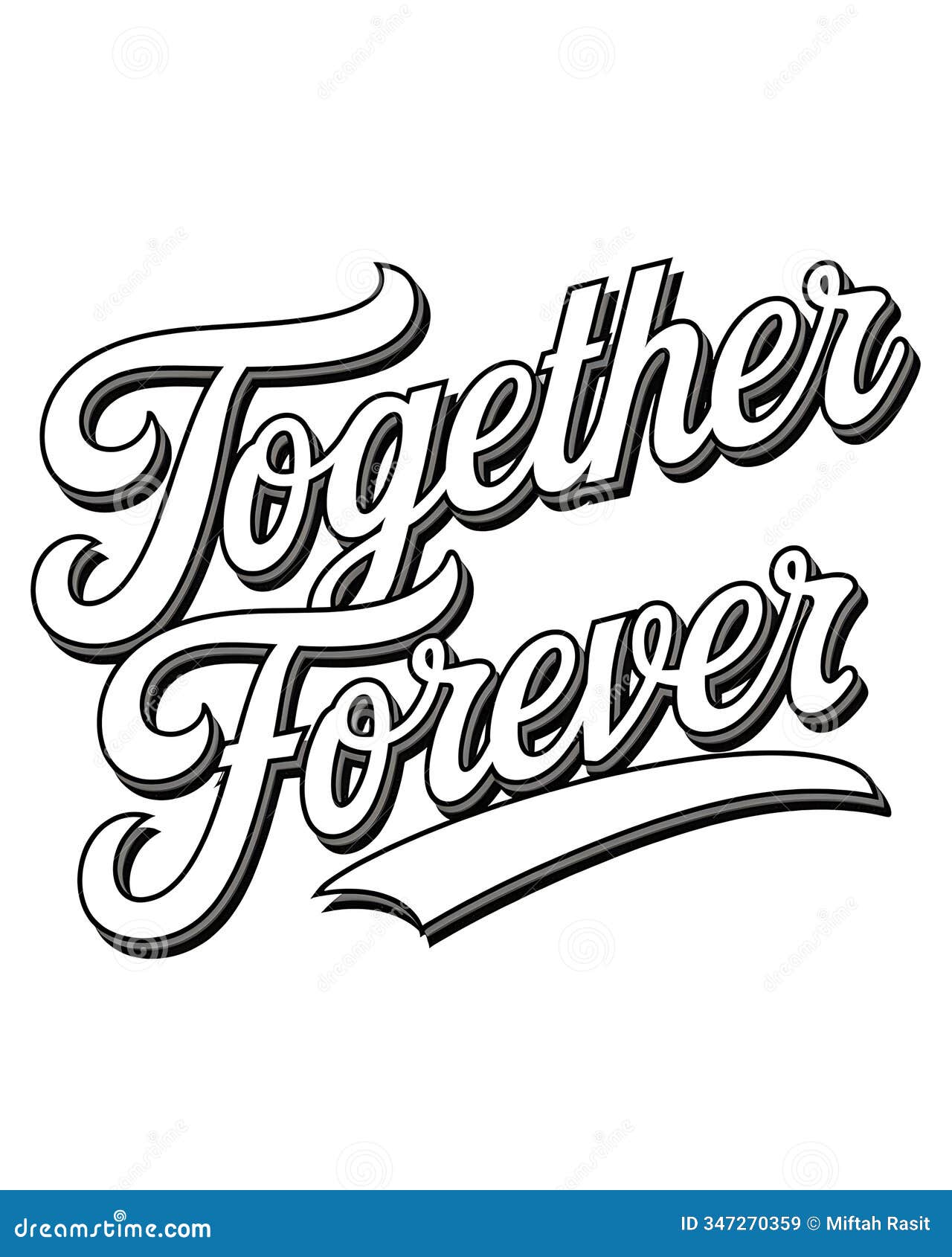 Together Forever a Stylish Hand Lettered Phrase Stock Image - Image of ...