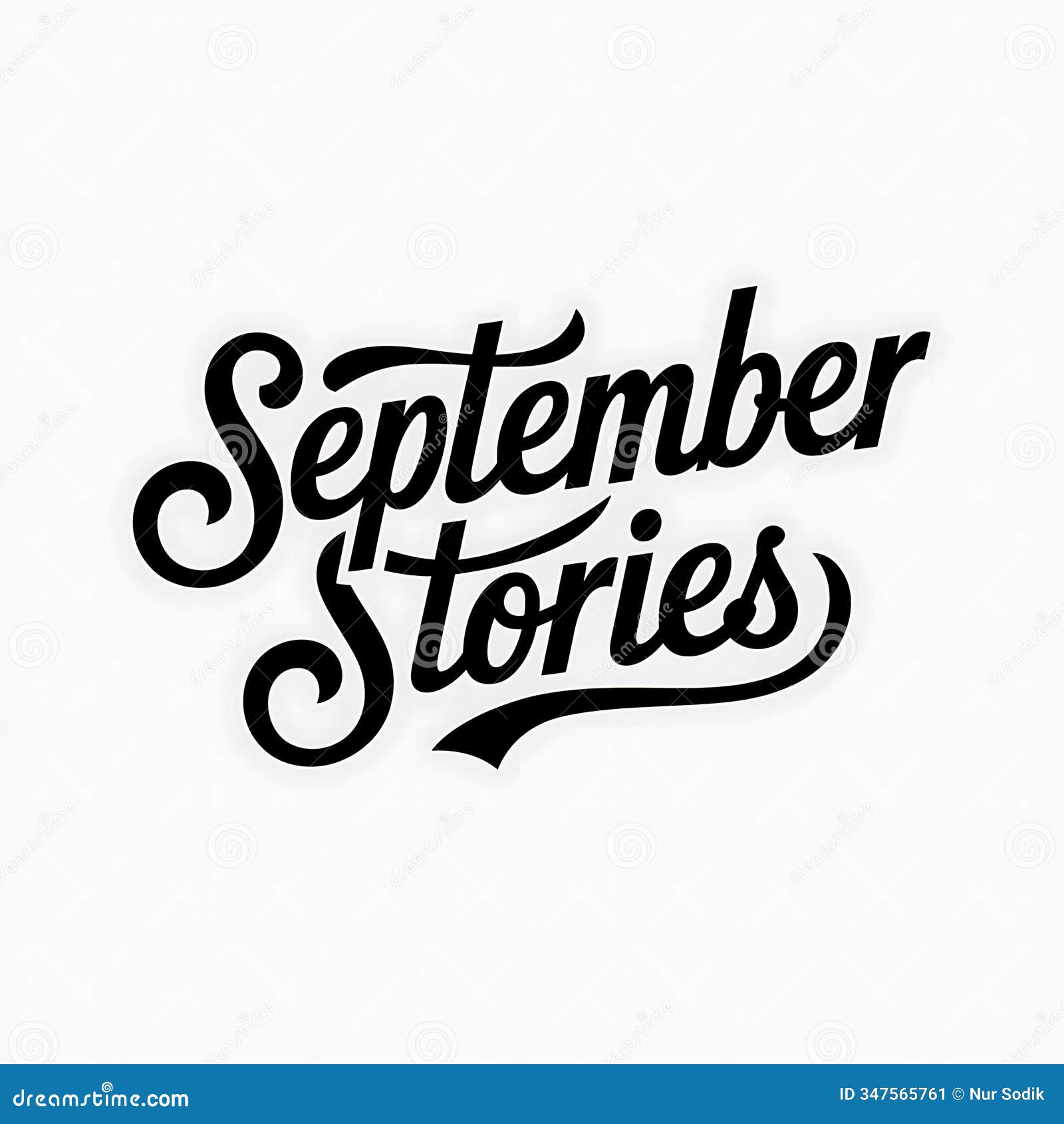 September Stories Stylish Handwritten Typography Design Stock ...