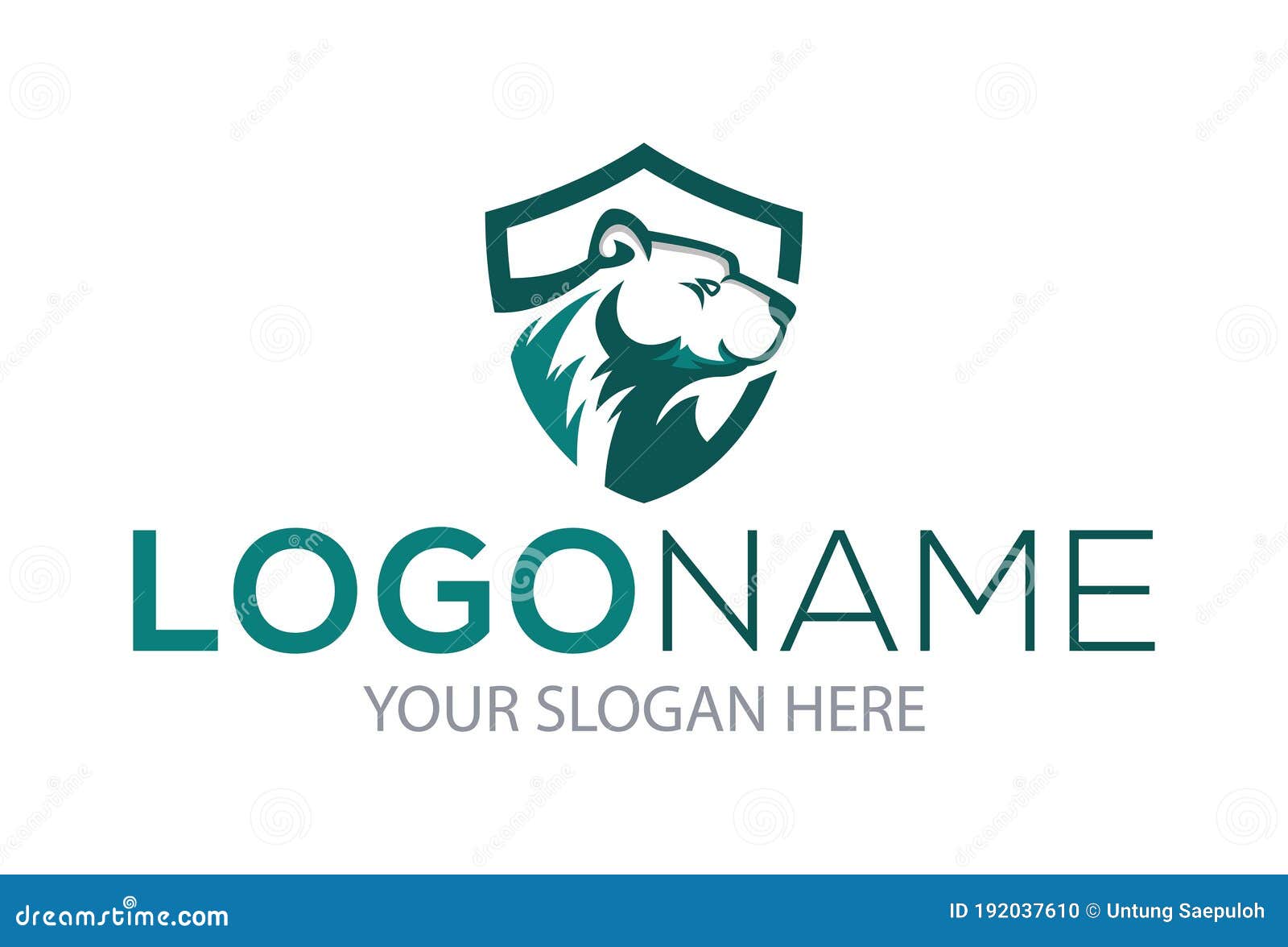 Stylized Graphic Green Bear Head with Shield Logo Templates Stock ...