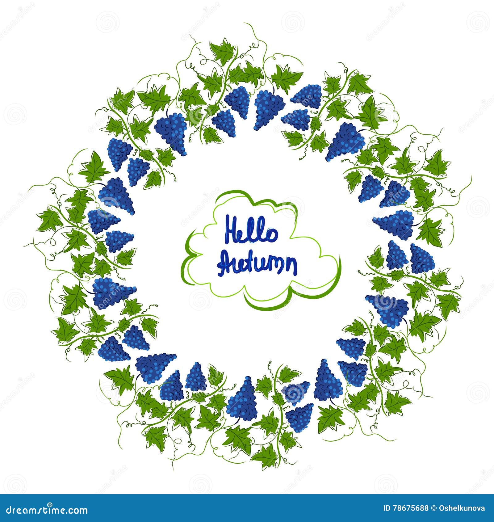 Stylized Graphic Image of a Vine with Grapes. Stock Vector ...