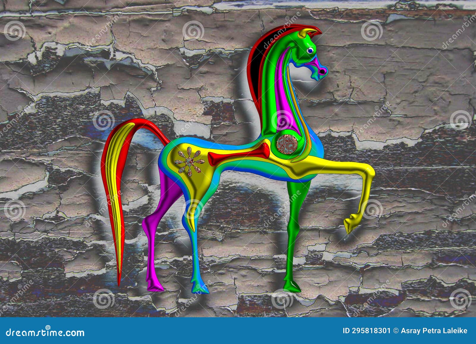 Stylized Graphic of Noble Horse in Digital Art Stock Illustration ...