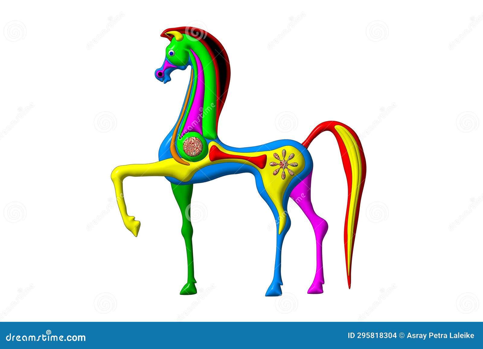 Stylized Graphic of Noble Horse in Digital Art Stock Illustration ...