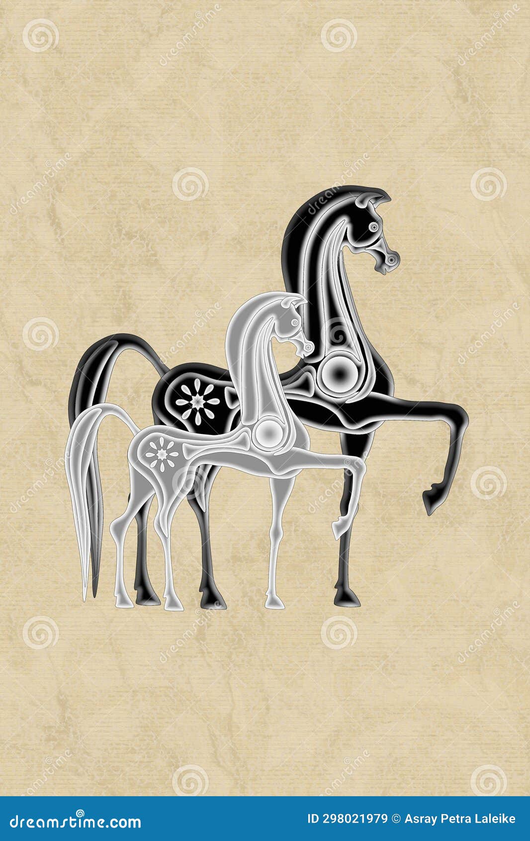 Stylized Graphic of Noble Horse in Digital Art Stock Illustration ...