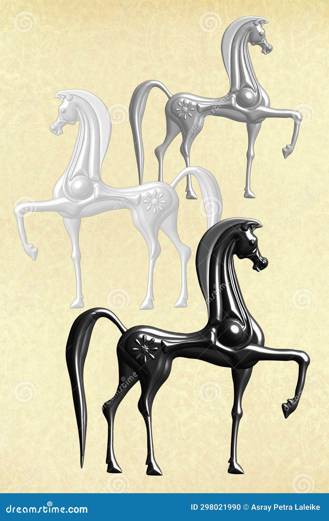 Stylized Graphic of Noble Horse in Digital Art Stock Illustration ...