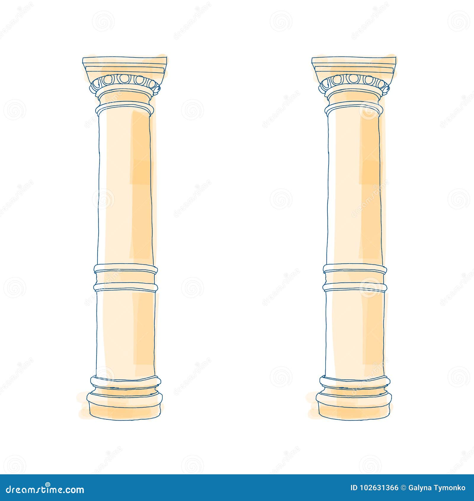 Classical Architectural Form Drawings In Set. Vector Drawing Design ...