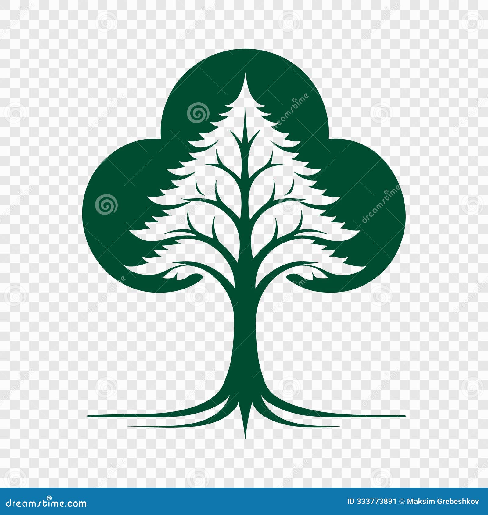 Stylized Green Tree Icon with Gradient Leaves Stock Illustration ...