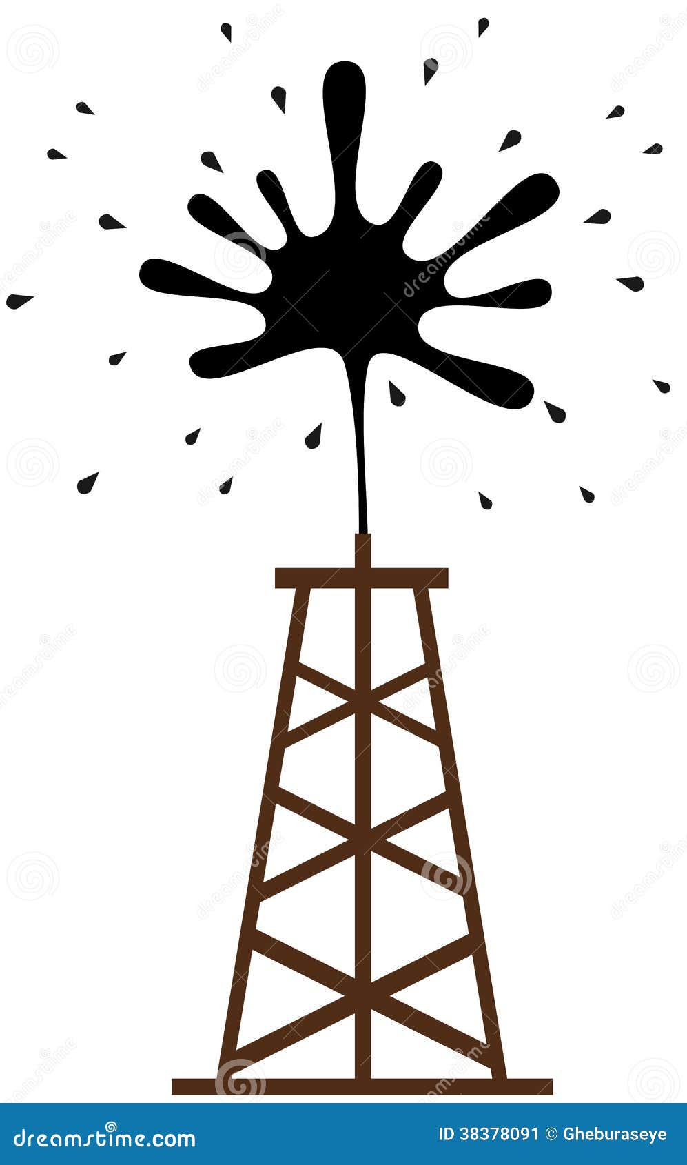 Isolated Stylized Gusher with Oil Stock Vector - Illustration of curl ...