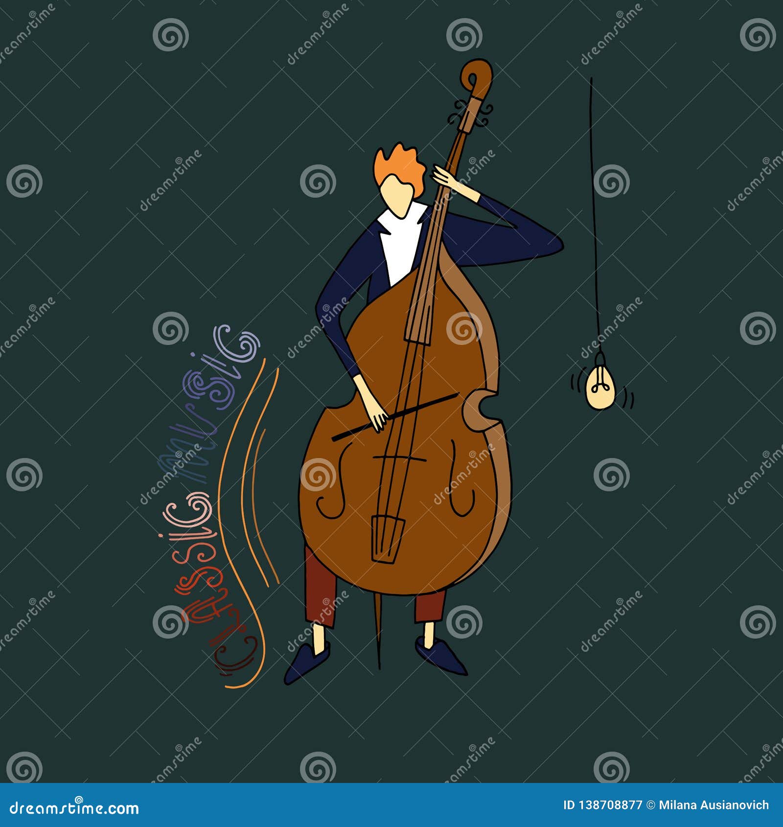 Stylized Guy Playing the Cello. Stock Vector - Illustration of musician ...