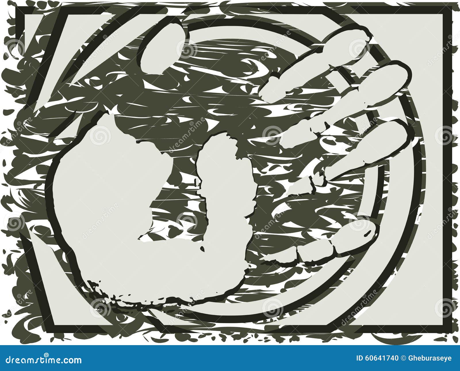 Stylized Hand on Abstract Background Isolated Stock Vector ...