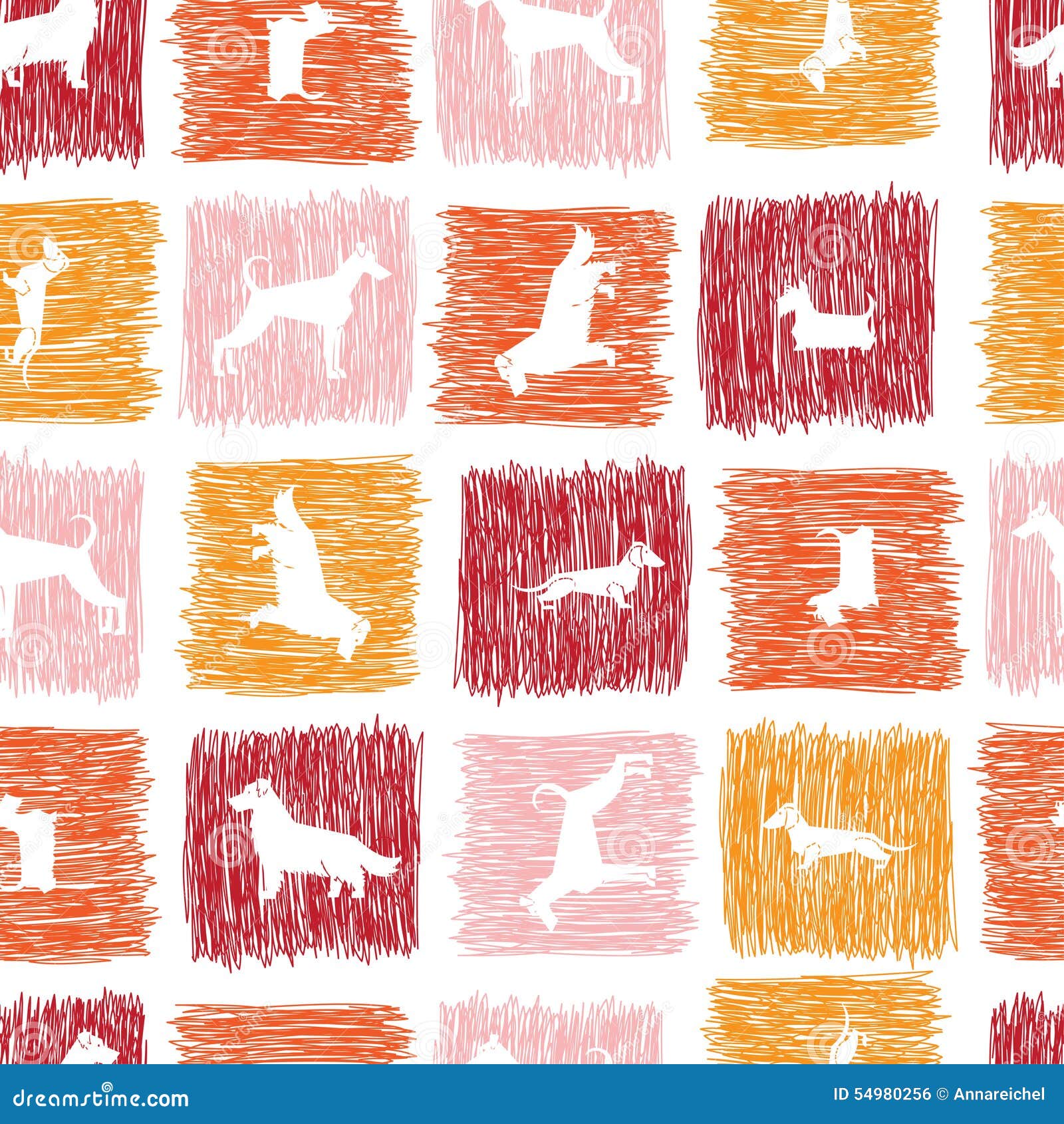 Stylized Dog Breeds Silhouettes Seamless Pattern Vector Illustration ...