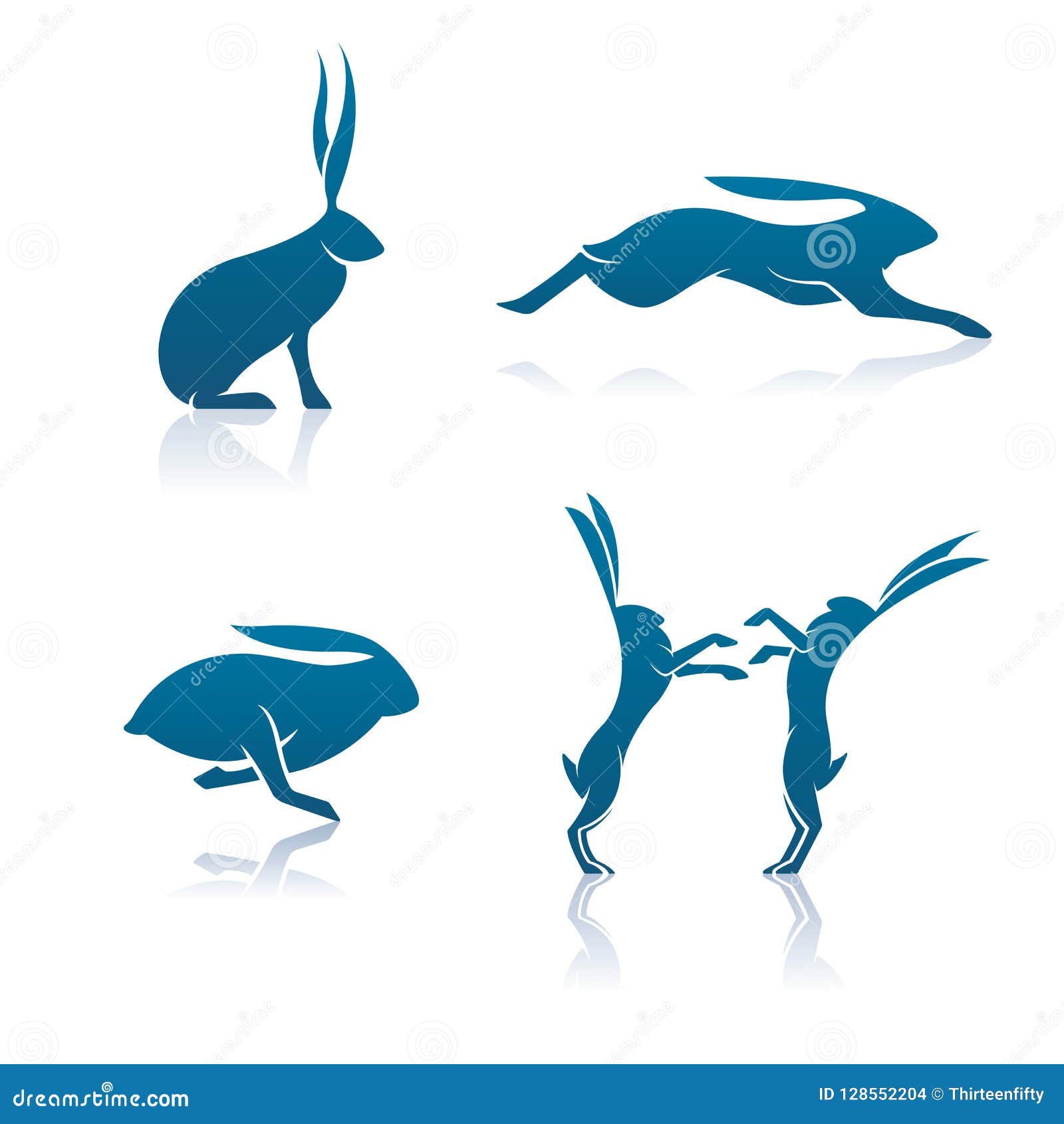 Hare Icon Cartoon Rabbit Vector Graphic Illustration Icon and Logo Set ...